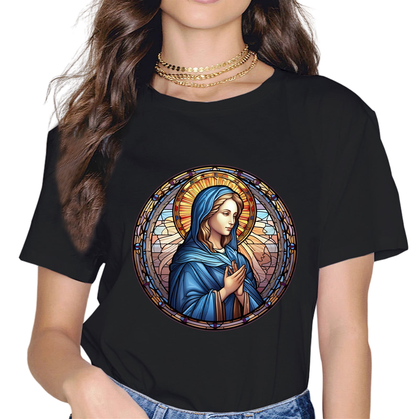 Our Lady of Mother Admirable Catholic Women T-Shirt - Walmart.com