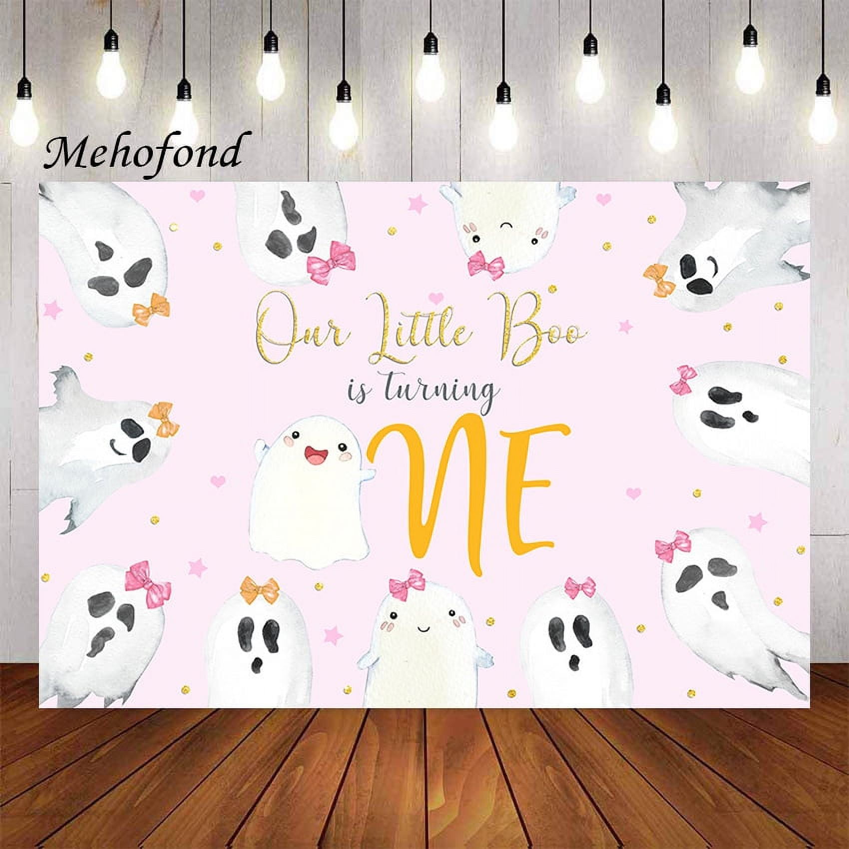 Our Little Boo is Turning One Newborn Baby Shower Portrait r Backdrop ...