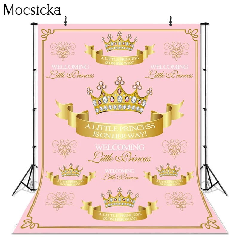 Our Little Princess Photography Background Crown Decoration Baby Shower ...