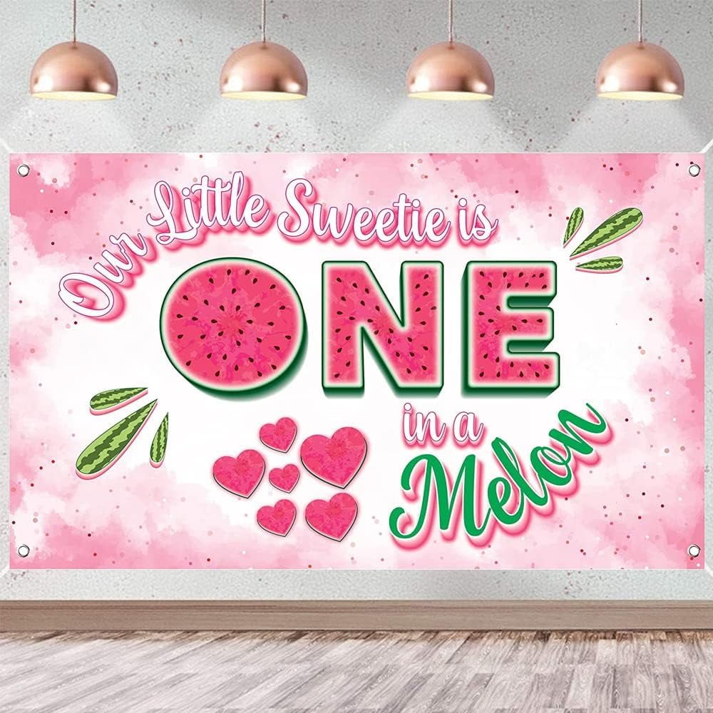 Our Little Sweetie Watermelon Theme 1st Birthday Backdrop Summer Fruit ...