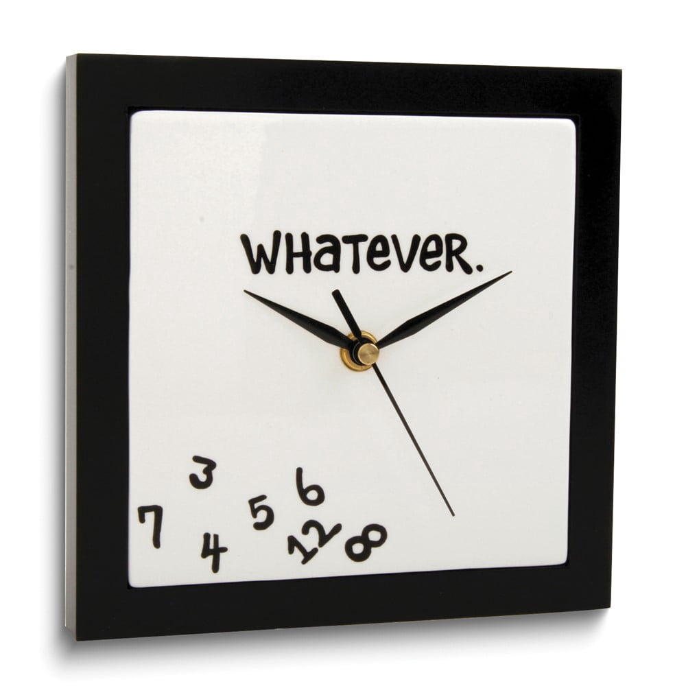 Our Name is Mud WHATEVER White Earthenware and Wood Wall Clock Q-GM9520 ...