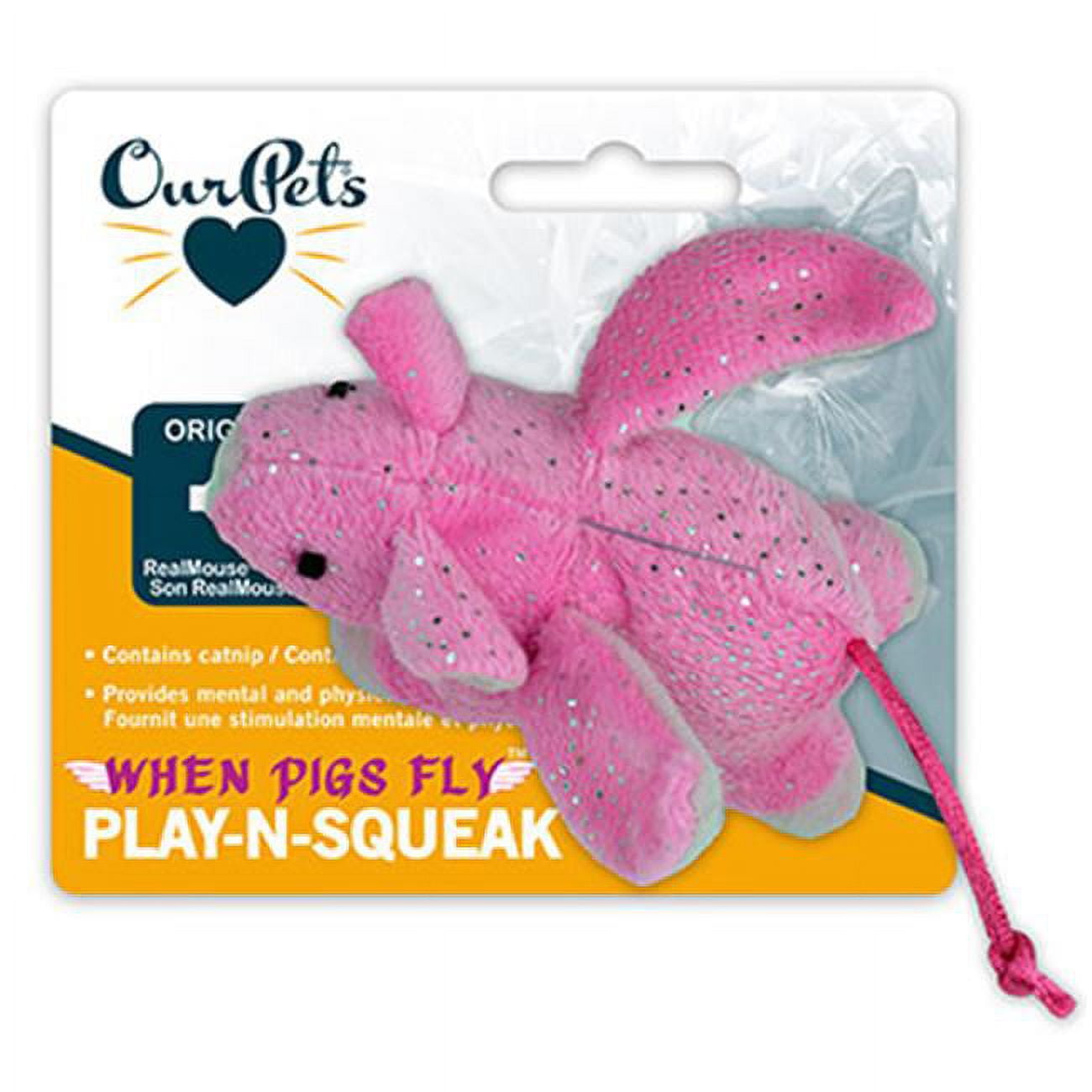 Our Pets OU13771 Play N Squeak When Pigs Fly Cat Toy - Walmart.com