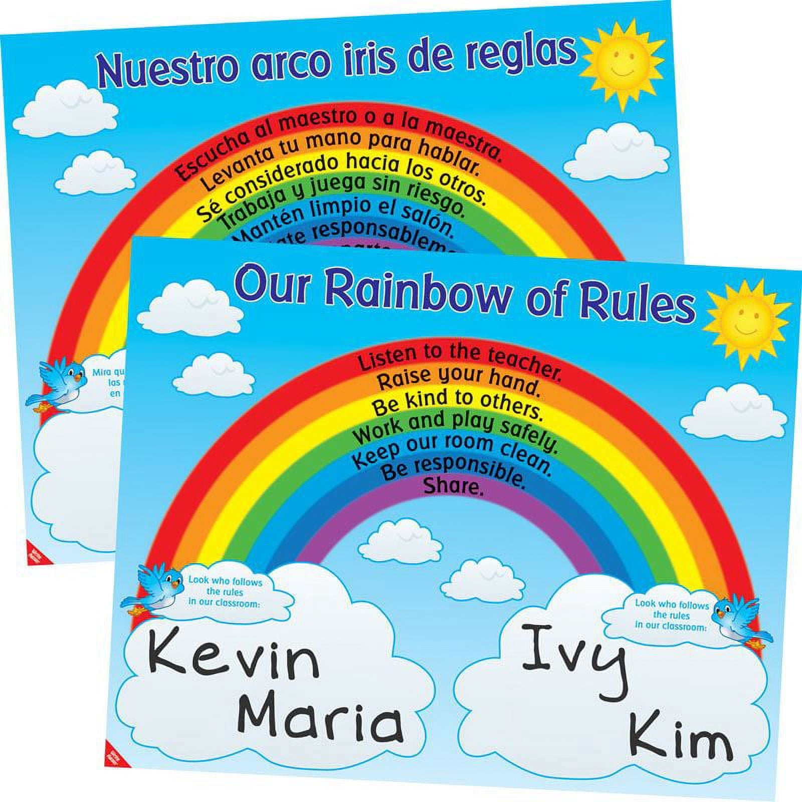 Our Rainbow Of Rules Poster - English/Spanish - Walmart.com