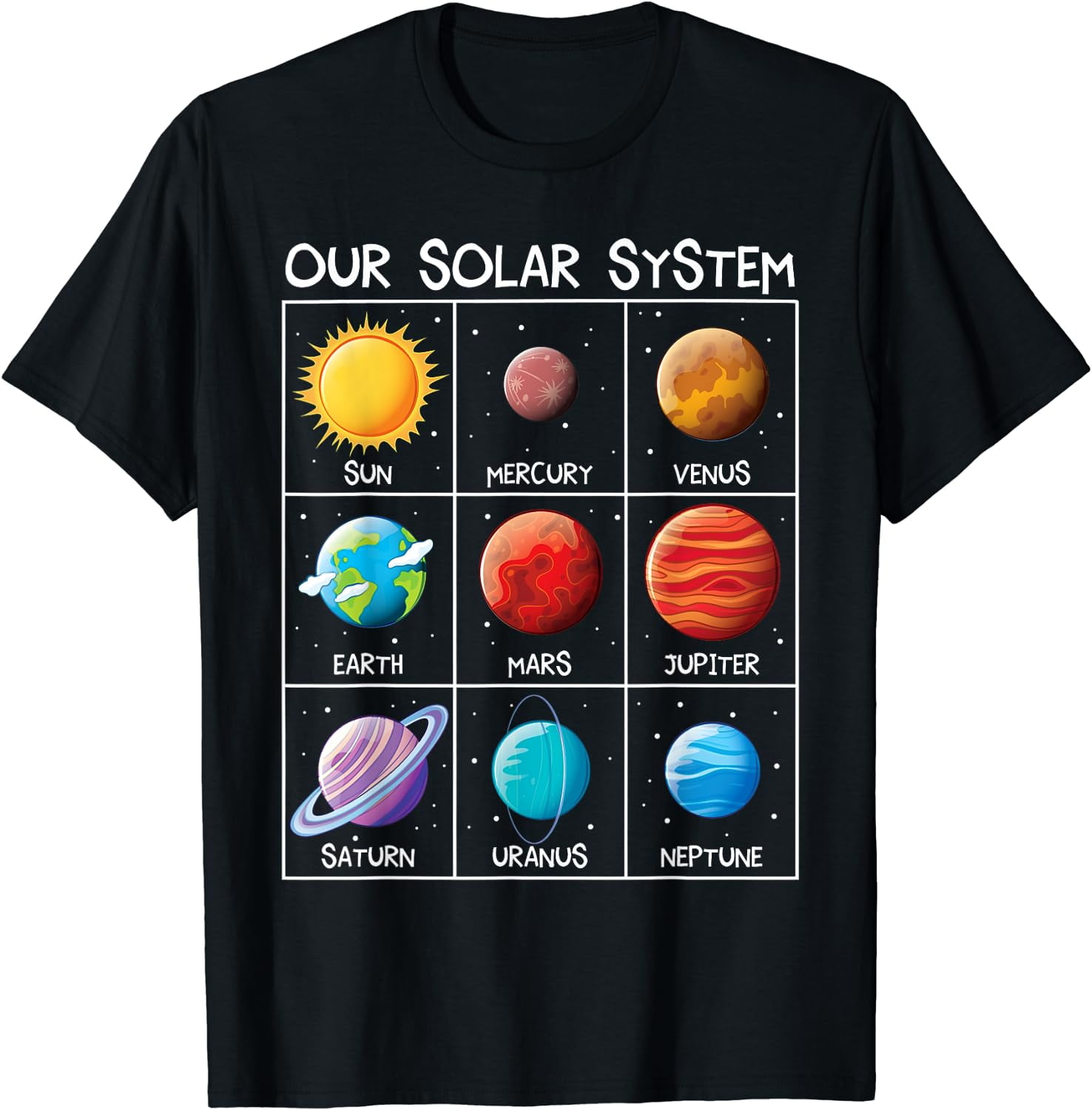 Our Solar Systems Planets Funny Outer-Space science T-Shirt - Walmart.com