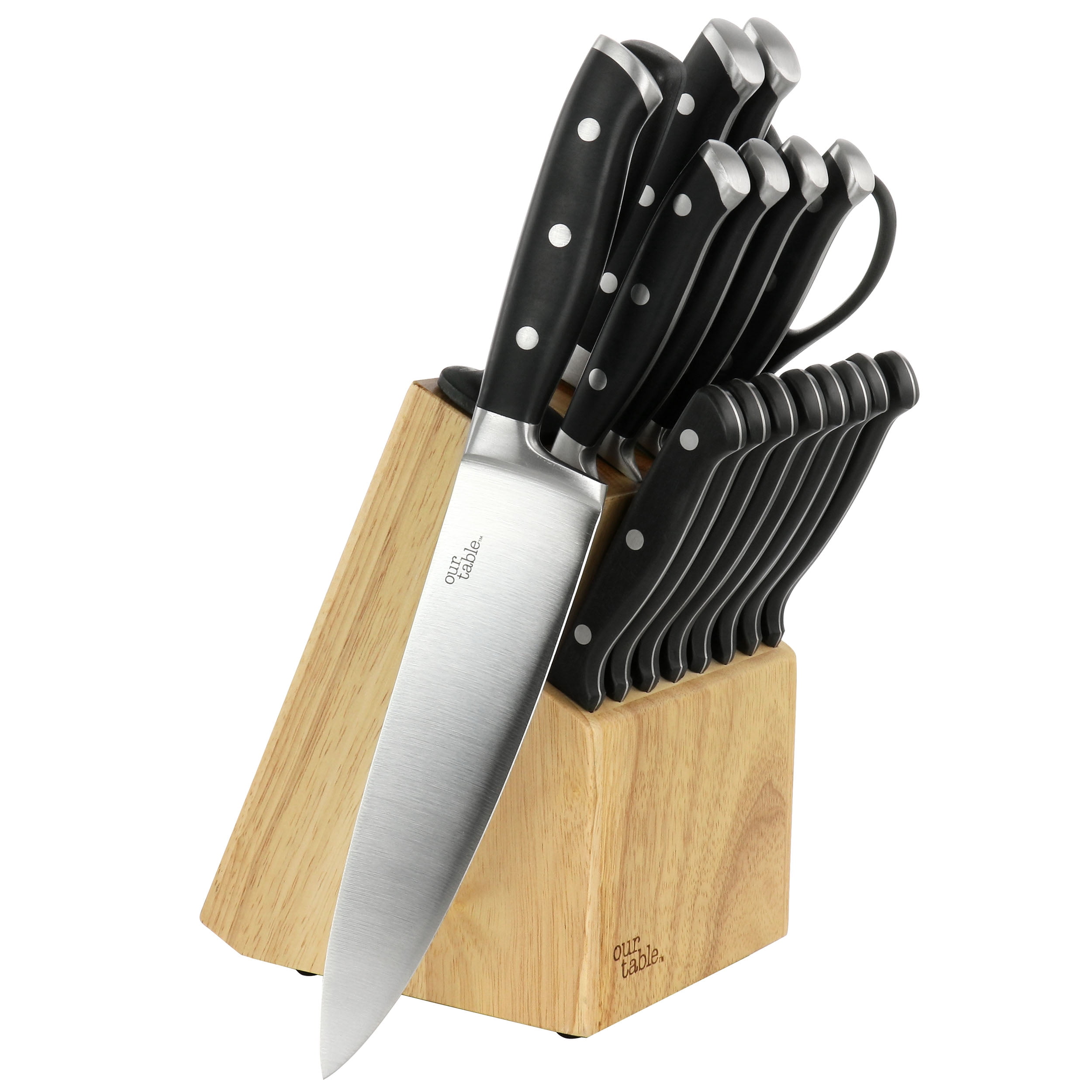 Our Table 18 Piece Stainless Steel Forged Triple Riveted Cutlery Block ...