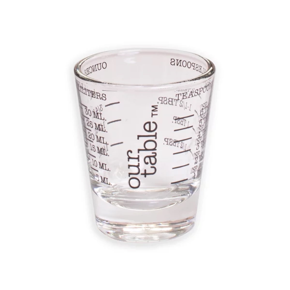 Our Table 1oz Clear Measuring Shot Glass, 20 Measurements for Mixing Cocktails, Bartenders ...