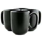 Our Table Landon 4 Piece 15 Ounce Round Stoneware Mug Set in Pepper ...