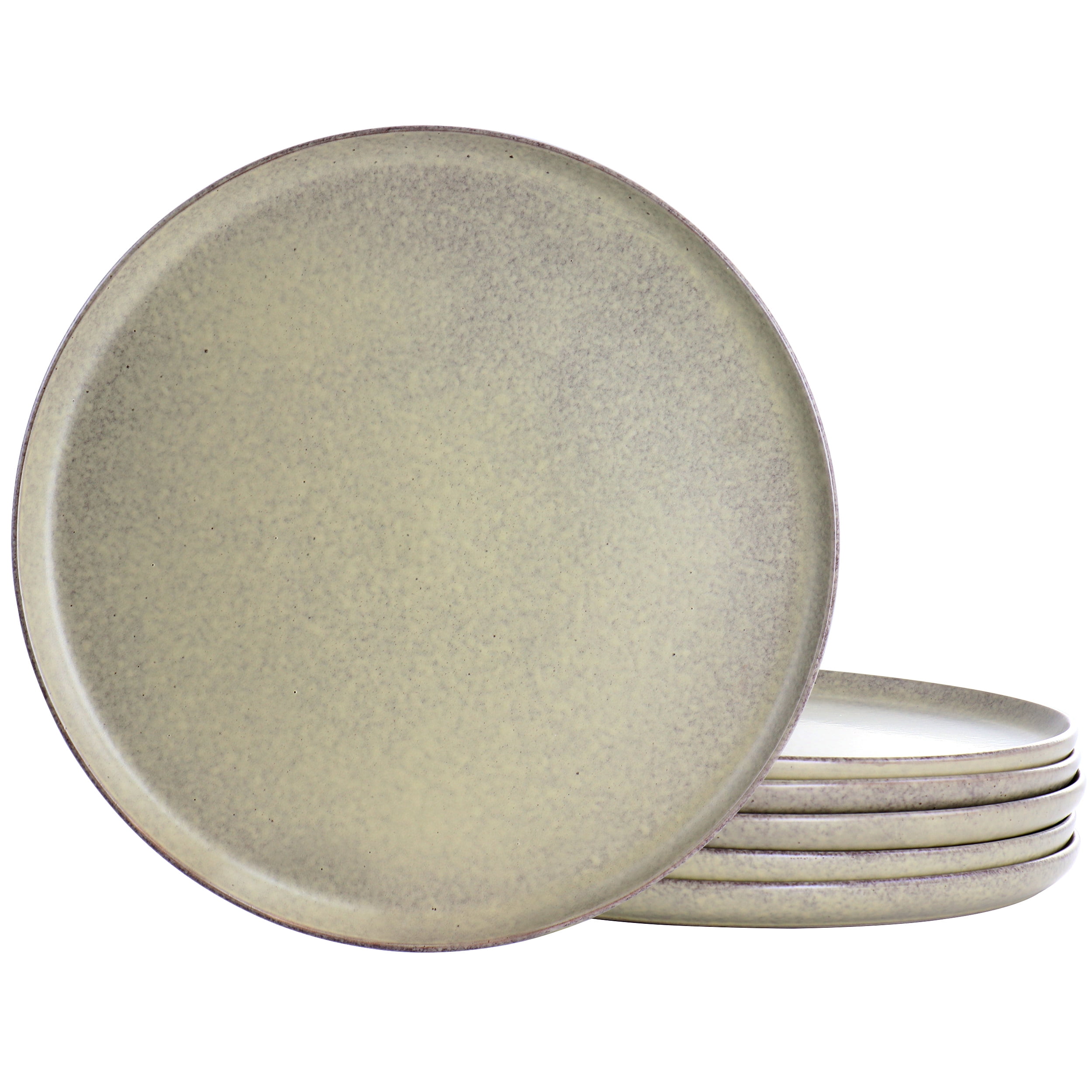 Our Table Landon 6 Piece 10.5 Inch Round Stoneware Dinner Plate Set in ...