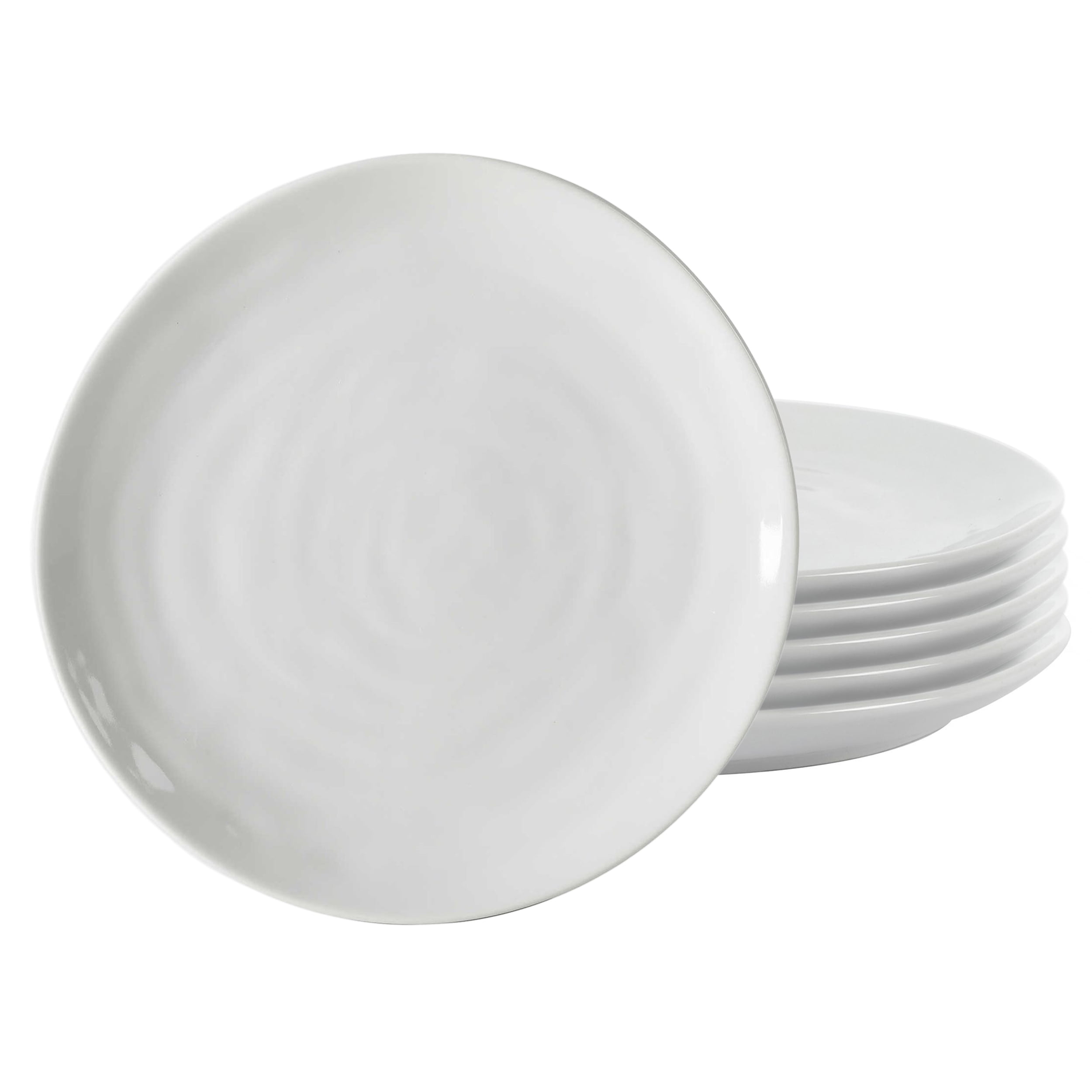 Our Table Simply White 6 Piece 10.75 Inch Organic Round Porcelain ...