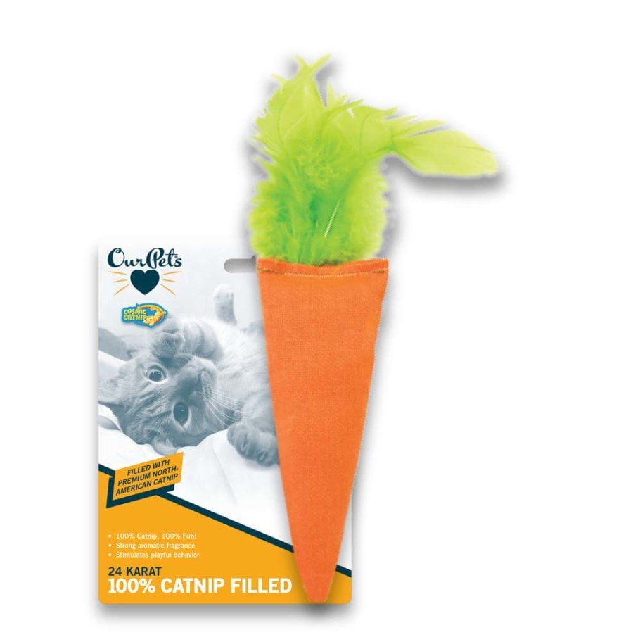 OurPets Cosmic 24 Karat Carrot Catnip Cat Toy Orange, Green - Walmart.com