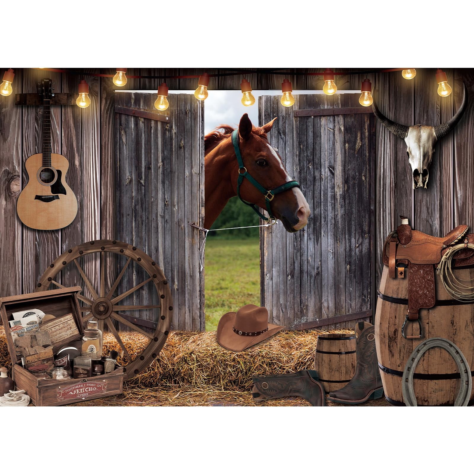 OurWarm 7x5 FT Western Cowboy Backdrop Party Decorations Wild West ...