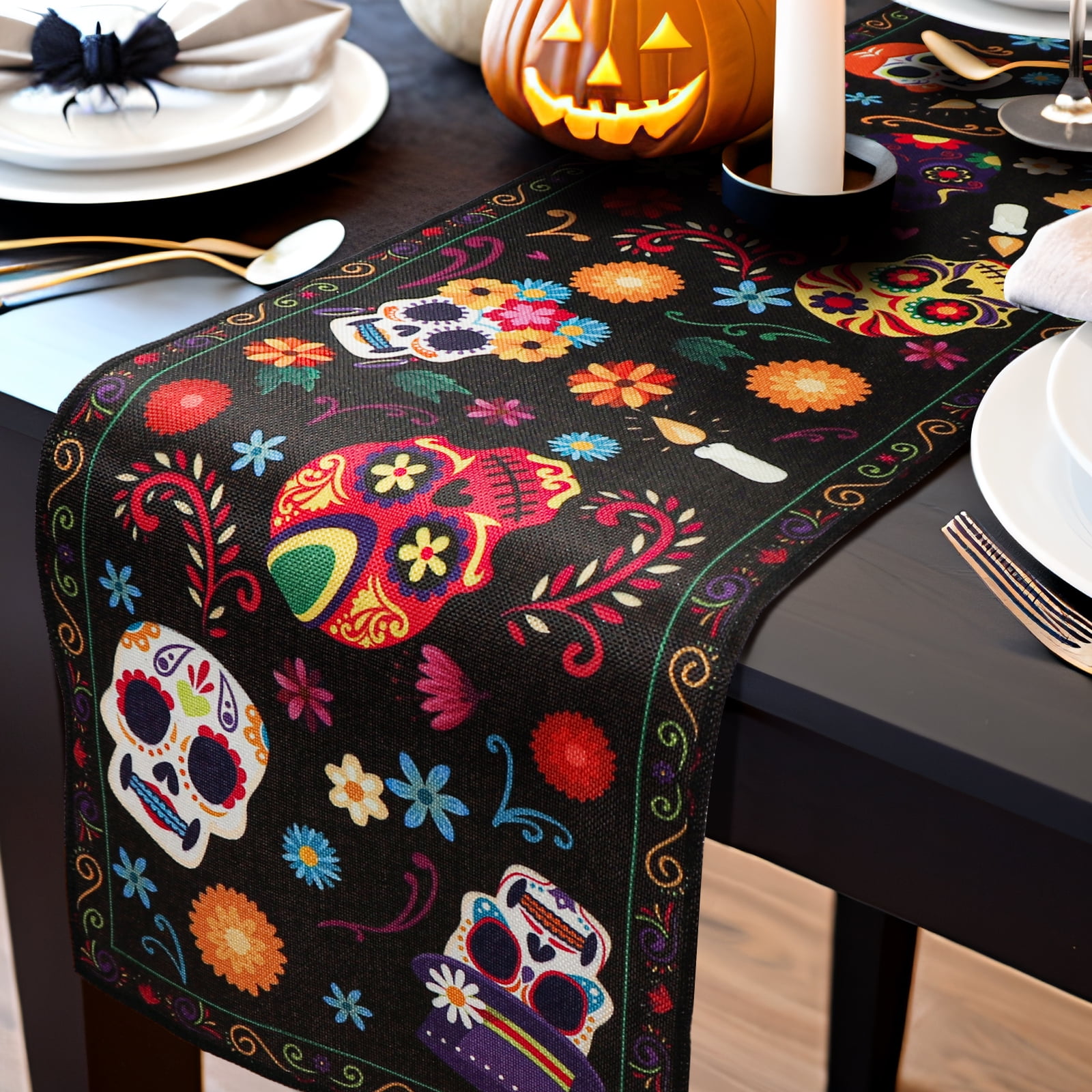 OurWarm Halloween Table Runner Kitchen Dining Table Decoration for ...