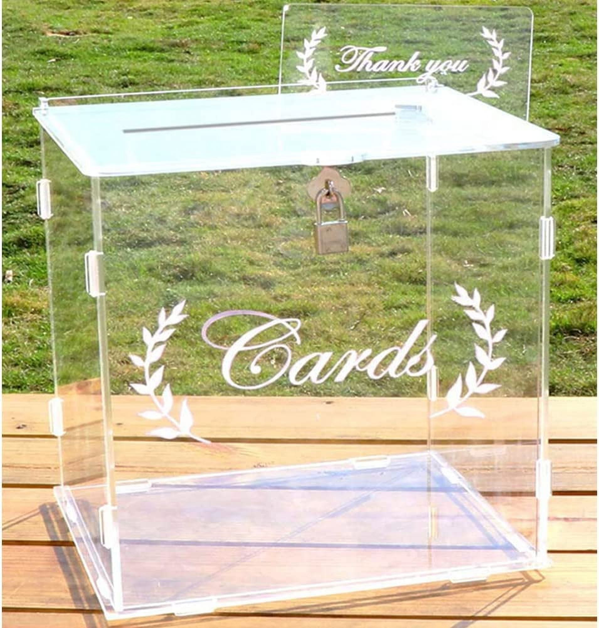 OurWarm Wedding Card Box for Wedding Reception, Clear Card Boxes with ...