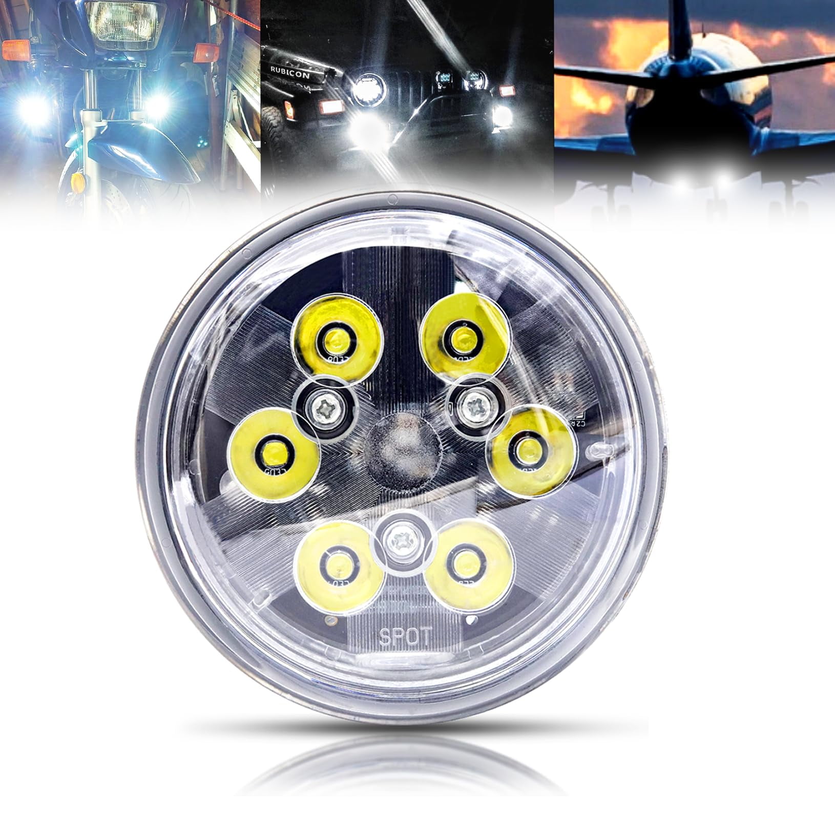 Ourbest LED PAR36 Aircraft MMF7 Landing Light White 4.5" inch，Aviation ...