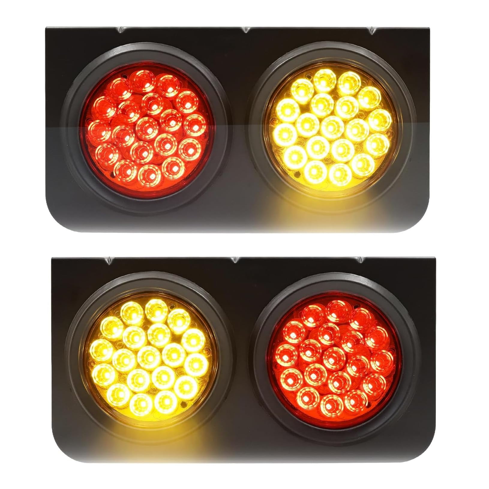 Ourbest Round 4Inch Trailer RRF12 Tail Lights w/Flush Mount Grommets ...