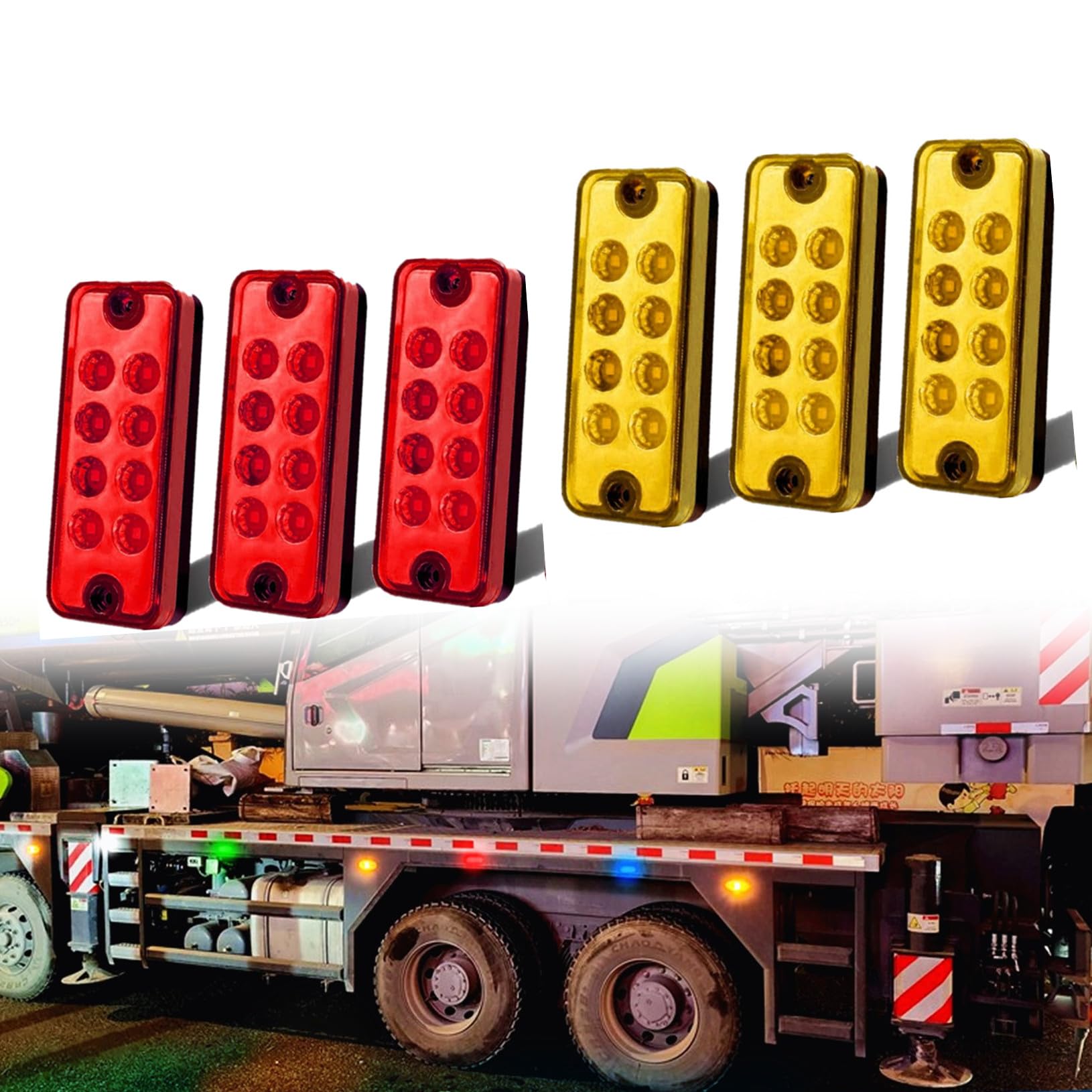Ourbest Square LED Marker Lights, 8-LED Rectangle Clearence Front Rear ...