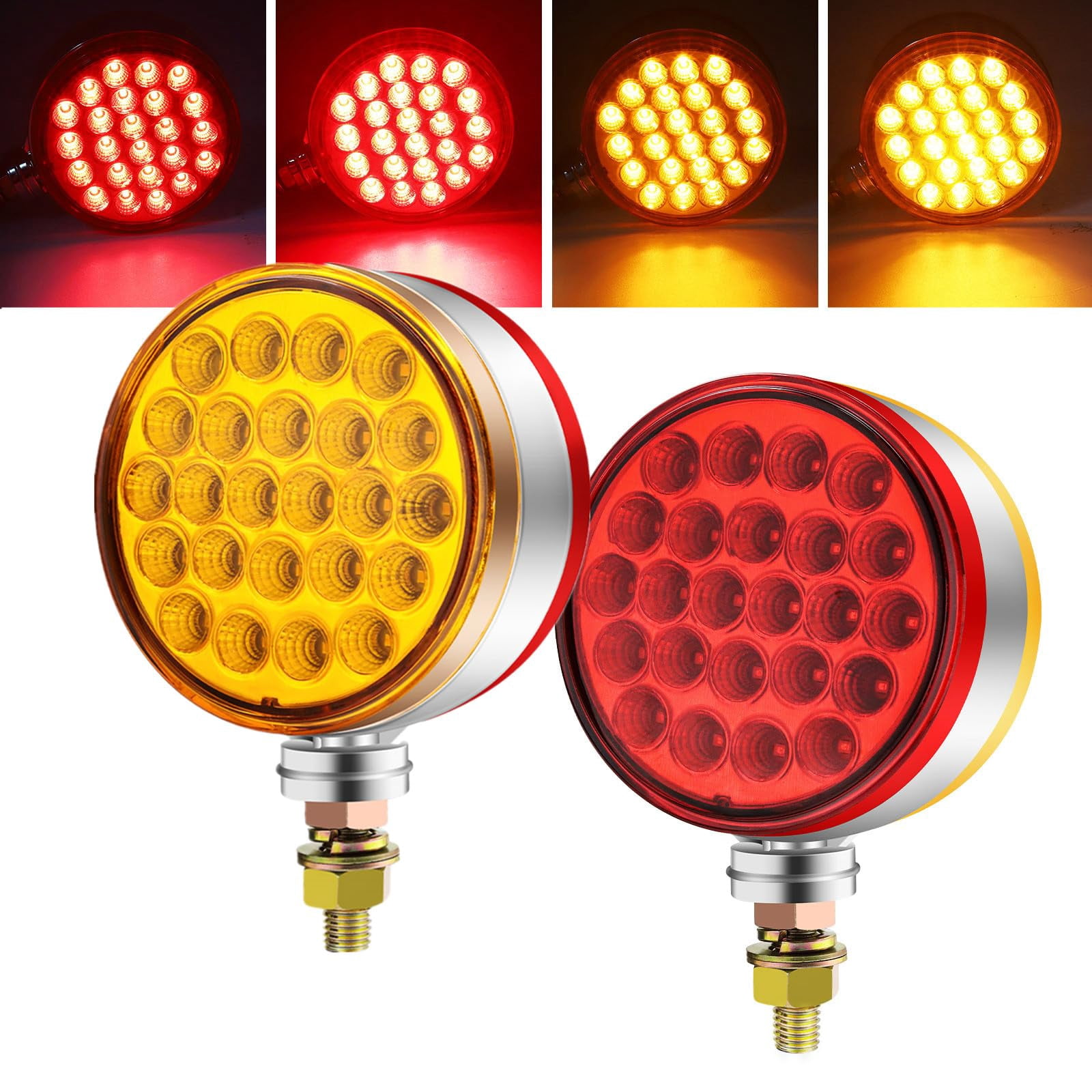 Ourbest Trailer Pedestal Double RRF12 Face Light, Round Side Marker ...