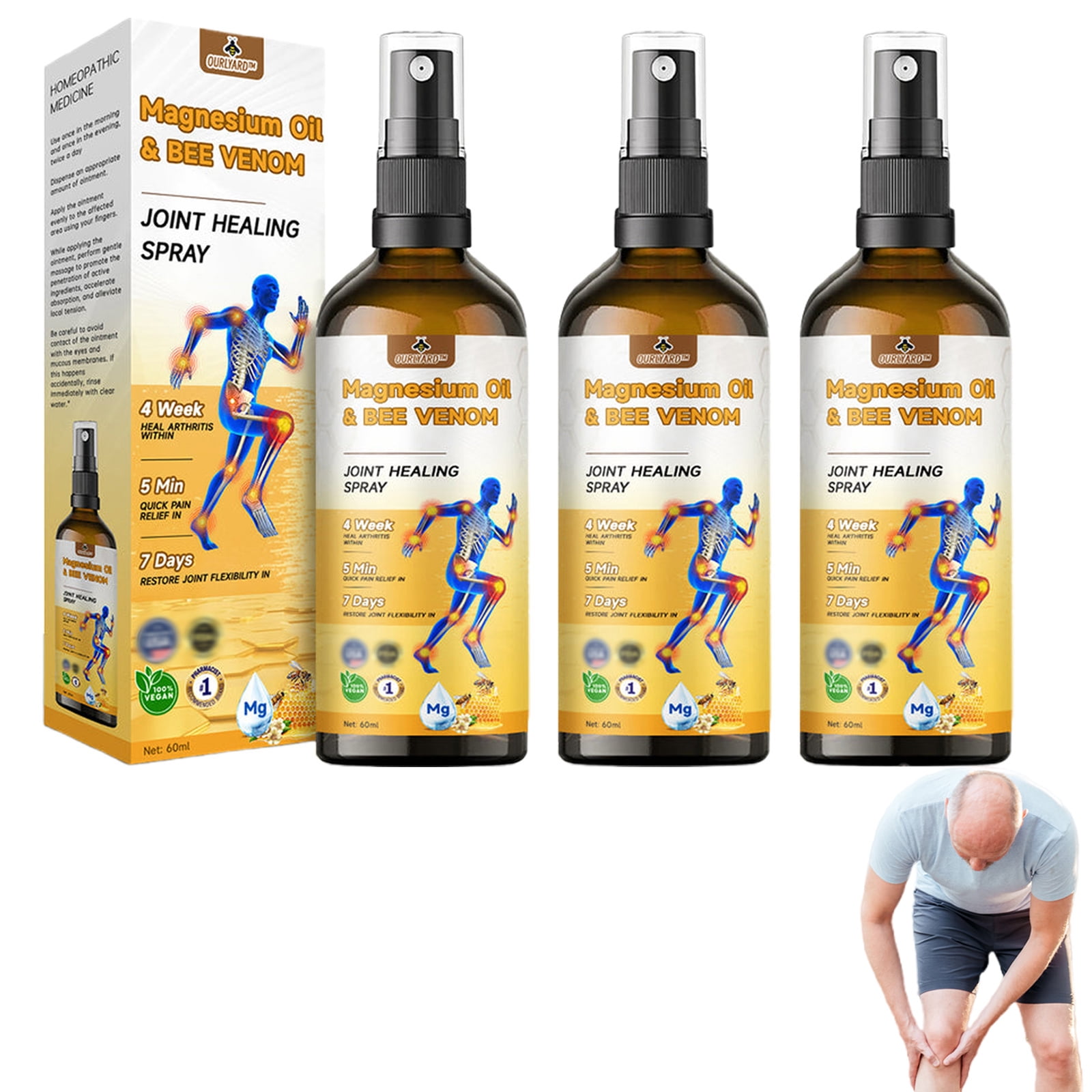 Ourlyard Bee Fluids Body Spray - Natural Muscle & Joint Recovery ...