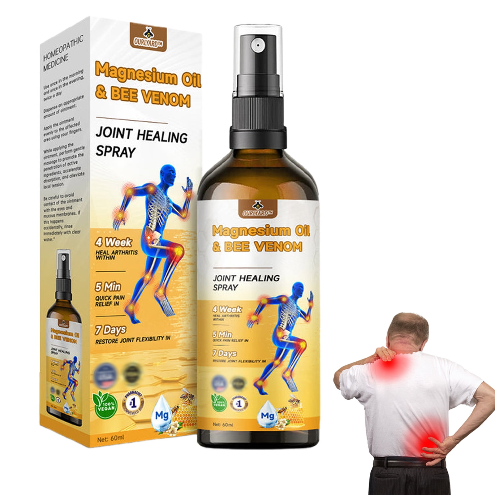 Ourlyard Bee fluidsJoint Spray,Spray for Feet,Body Spray for Muscle and ...