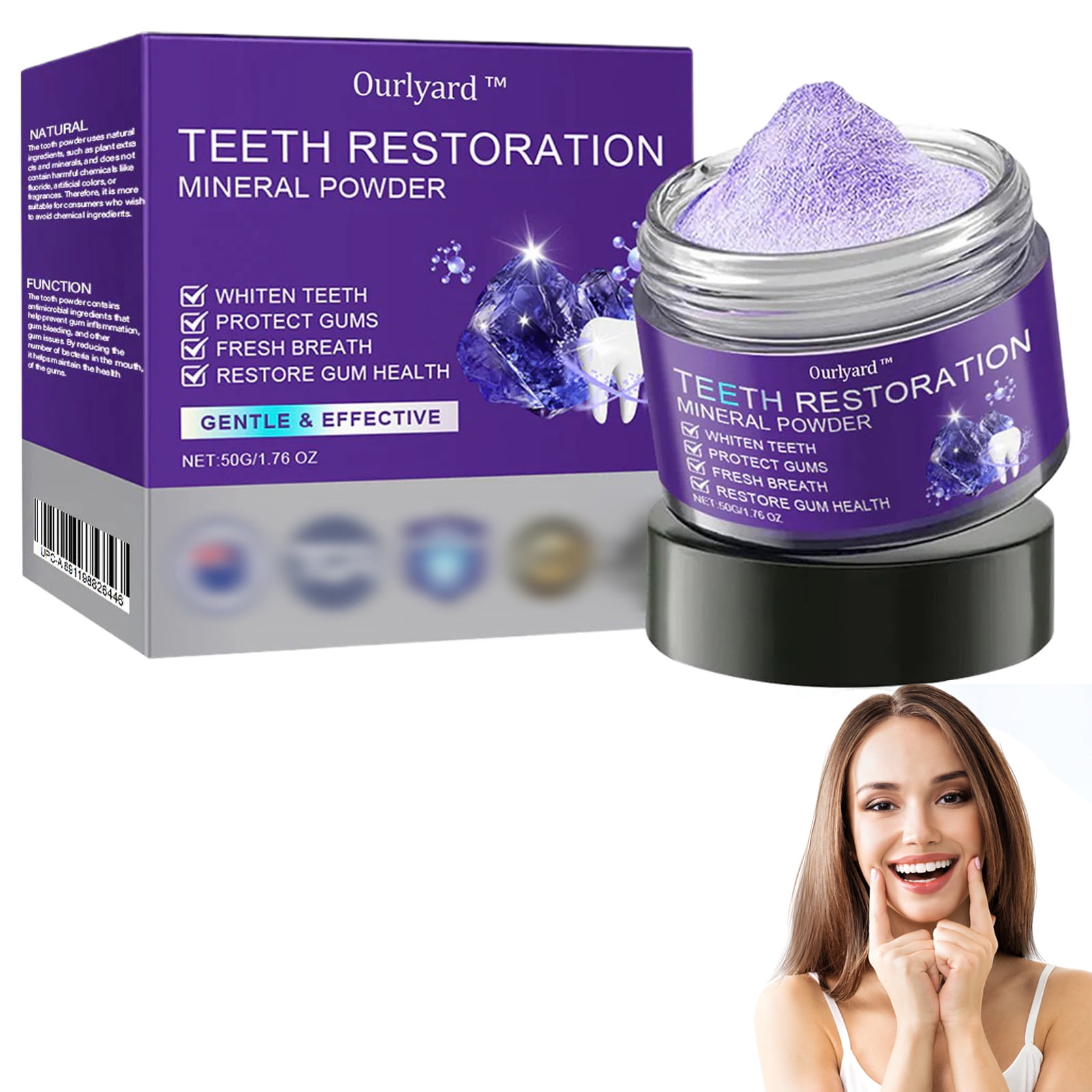 Ourlyard Teeth Restoration Mineral Powder,Natural Dental Powder, Teeth ...