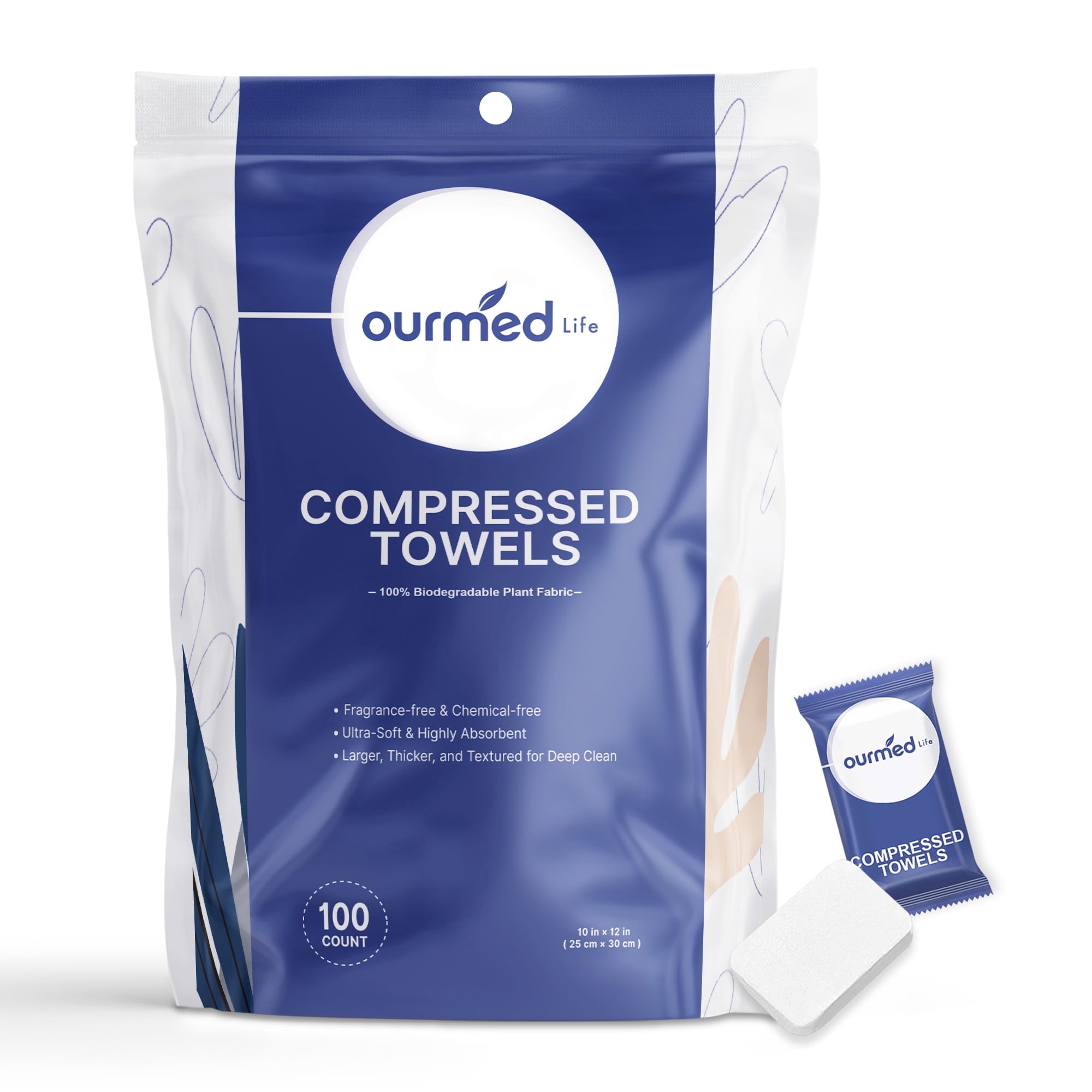 Ourmed Life Compressed Towel Tablets, Large Size 10