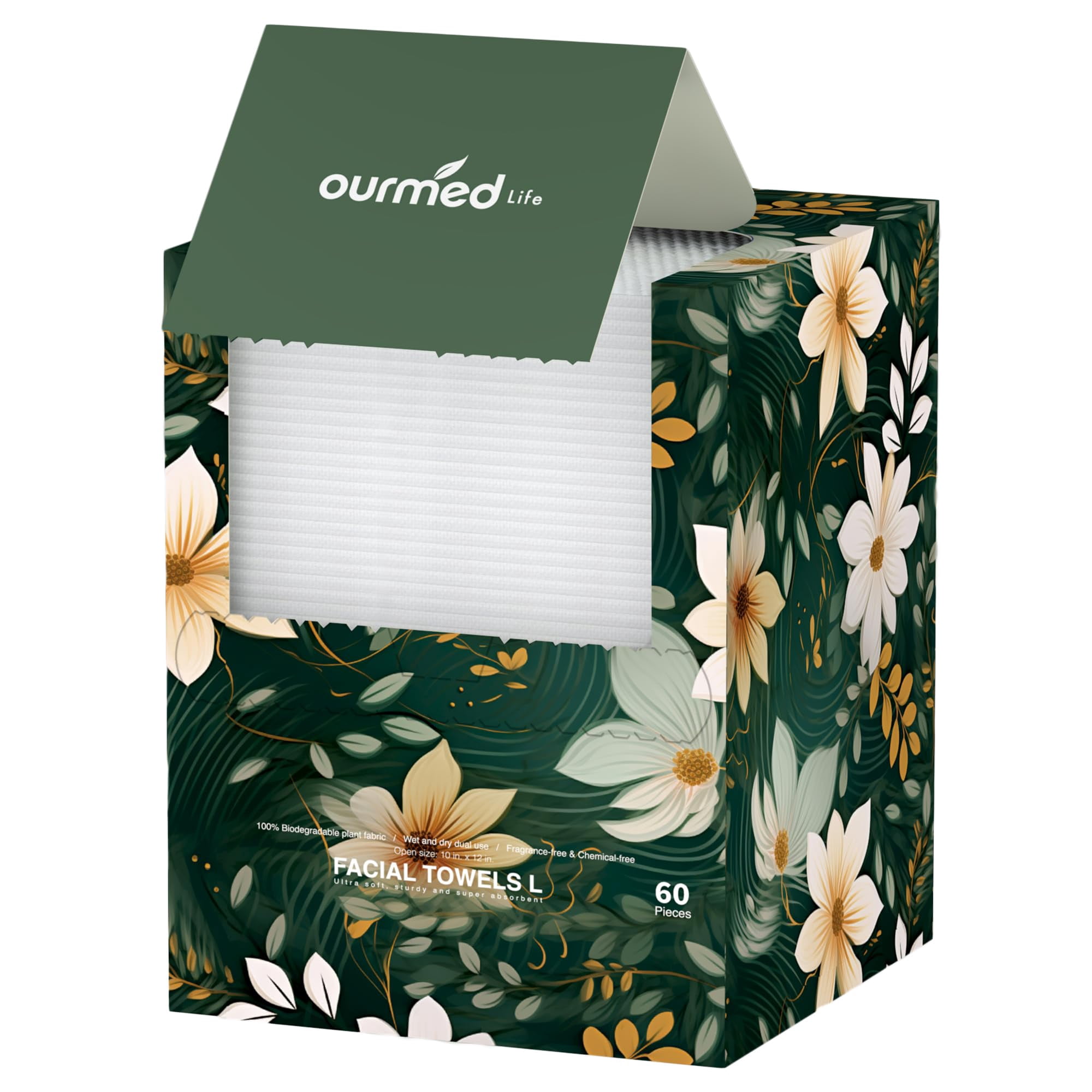 Ourmed Life Disposable Face Towels, Clean Facial Wash Cloth without ...