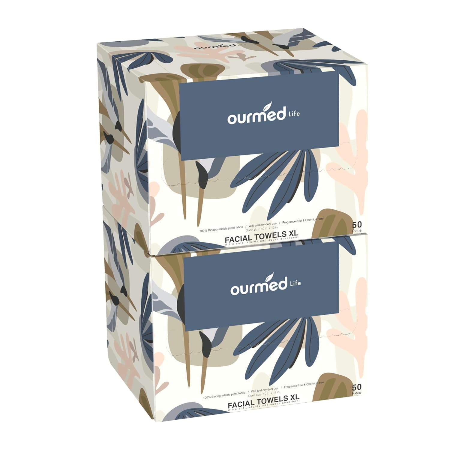 Ourmed Life Face Towels, SAF21 Disposable Biodegradable Facial for ...