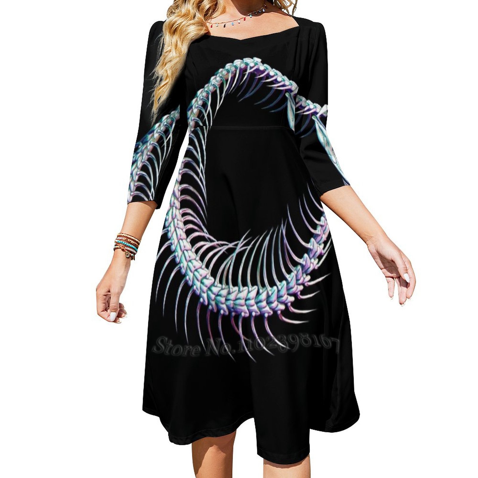 Ouroboros-Purple Sweet Elegant Dress Women Korean Kawaii Square Collar ...