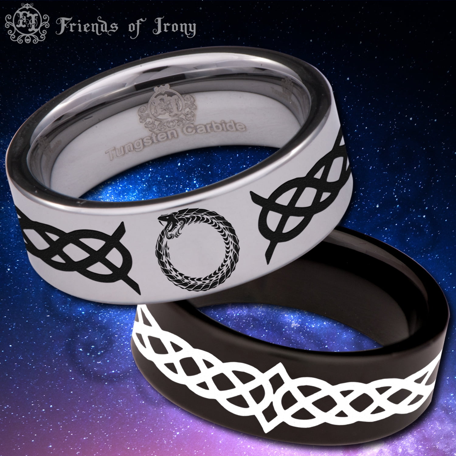 Ouroboros Tungsten Carbide Ring - Walmart.com