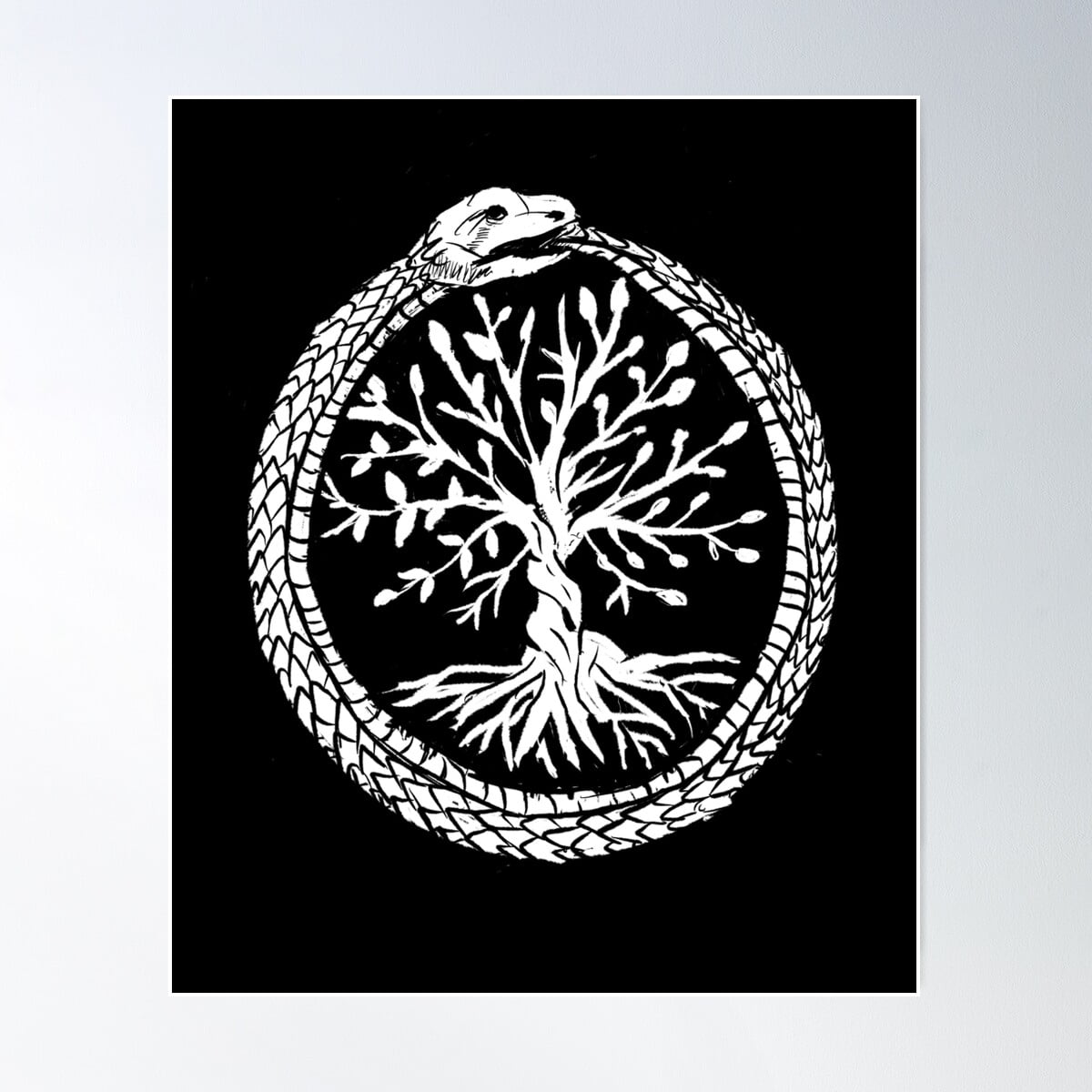 Ouroborus Snake Serpent Tree Of Life Goth, Pagan, Witchy Poster Wall ...