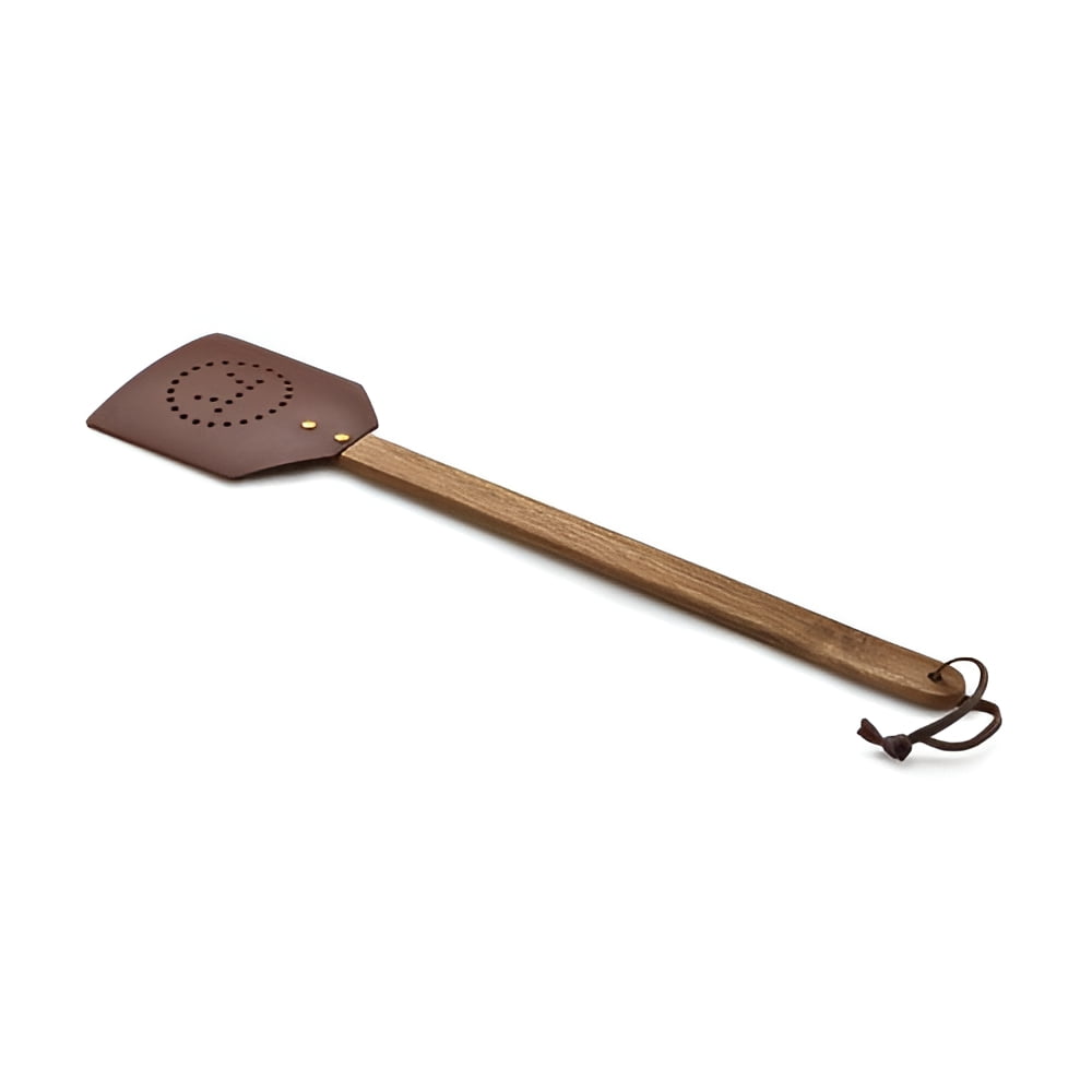 Ouset Acacia and Brown Leather Amish-Style Fly Swatter - Walmart.com