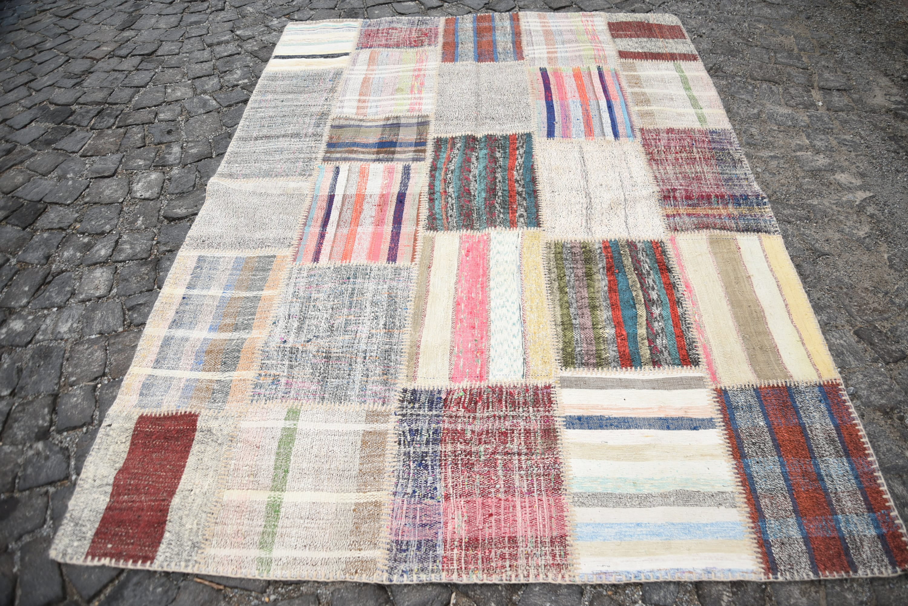 Oushak Rugs, Cool Rug, 5.6x7.6 ft Large Rug, Kilim, Turkish Rugs ...