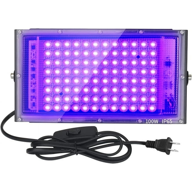 Ouside 100W Black Lights, Blacklight Flood Light with Plug and Switch ...