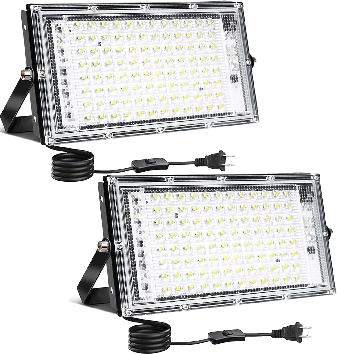 100W LED Spotlight Floodlights, 2-Pack, 10000 lm, 6500 K, IP65 ...