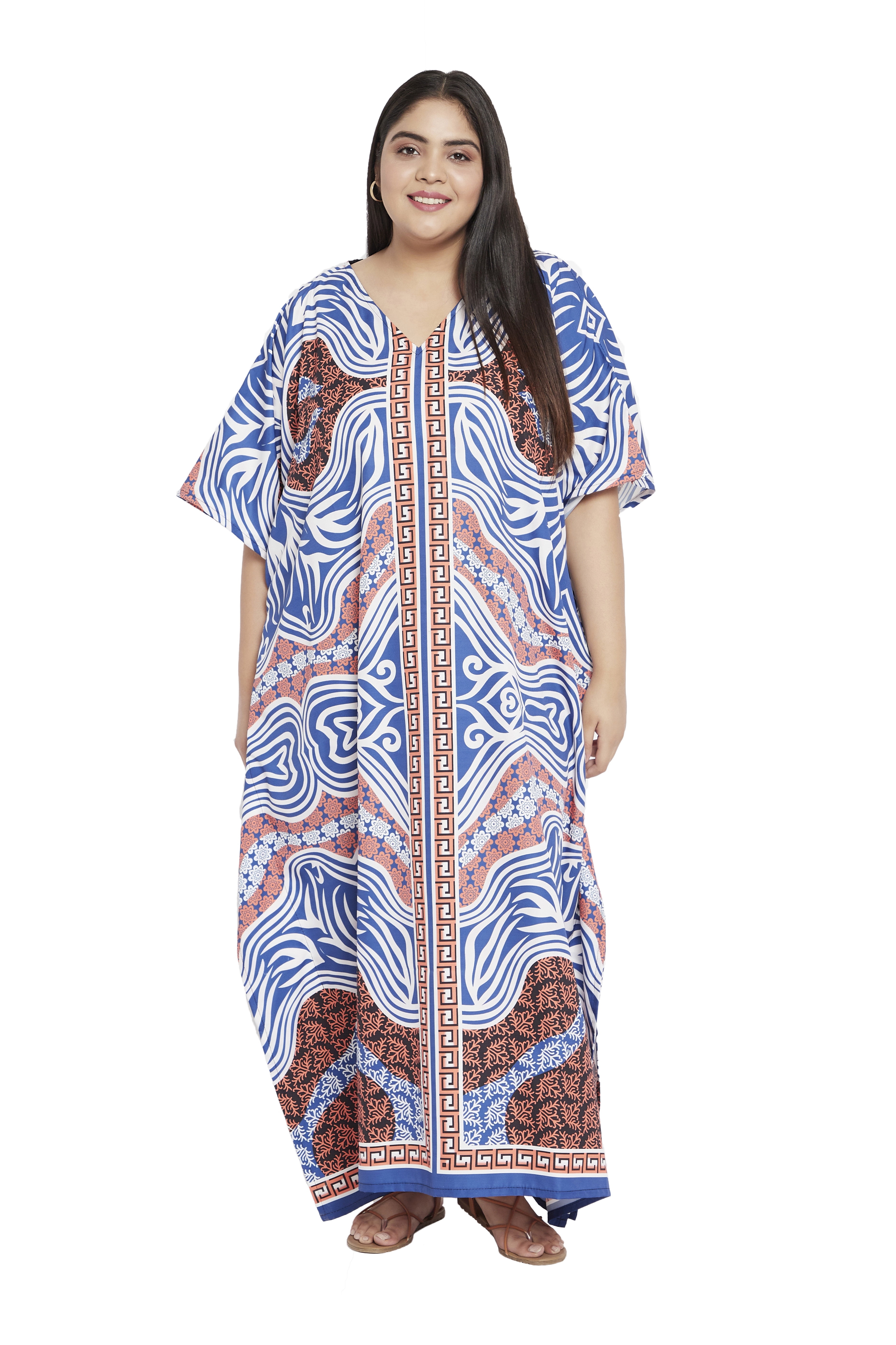 Oussum Plus Size Kaftans Dresses for Women Long Maxi Dress Ladies ...