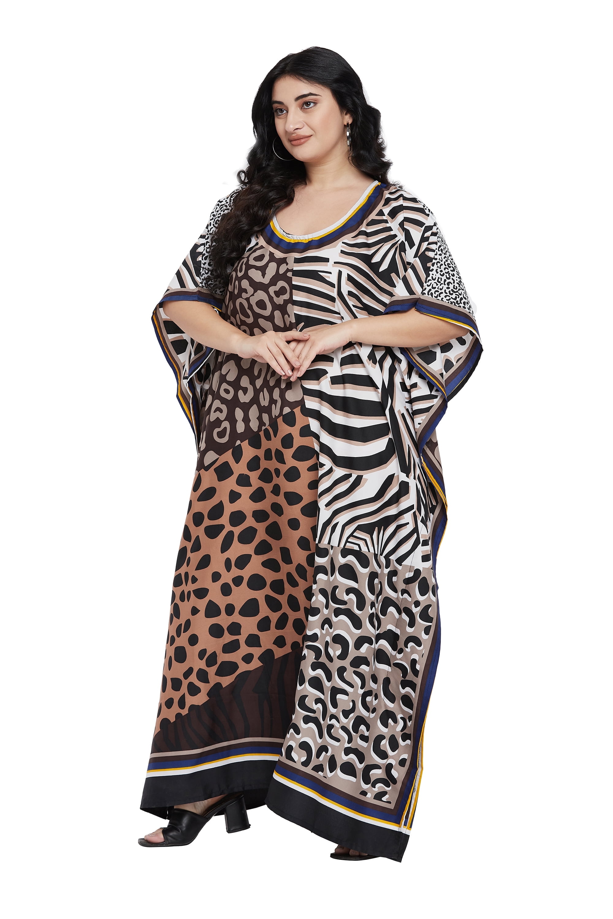 Oussum Women Kaftan Cover Up Polyester Beach Maxi Dress Plus Size Boho ...