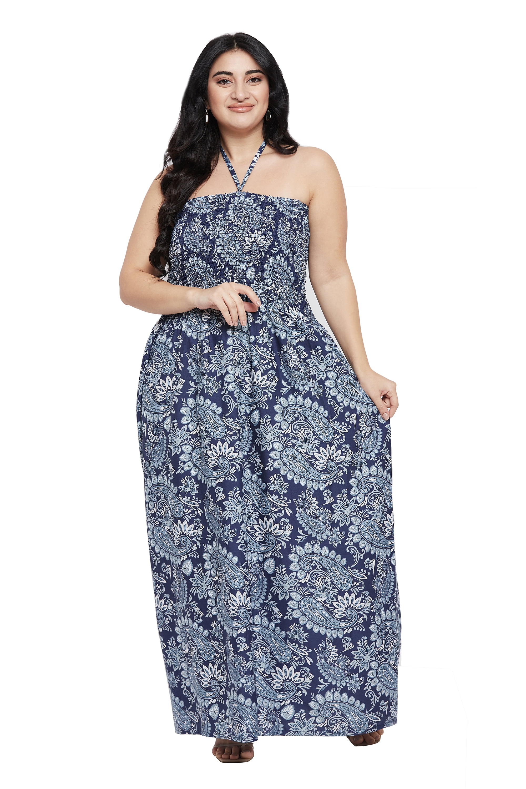 Oussum Women Long Tube Dress Sleeveless Summer Maxi Plus Size Dresses ...