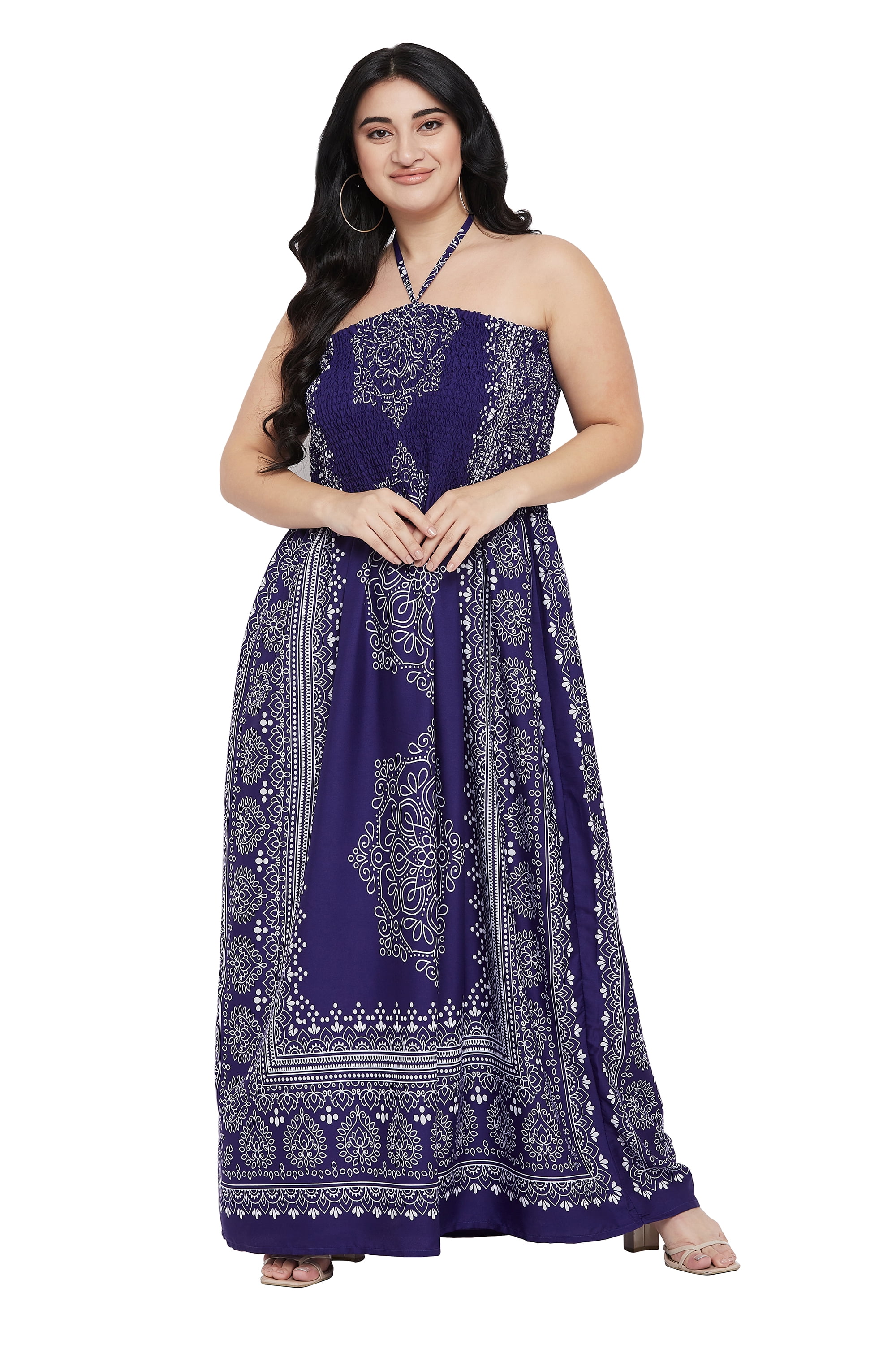 Oussum Women Long Tube Dress Sleeveless Summer Maxi Plus Size Dresses ...