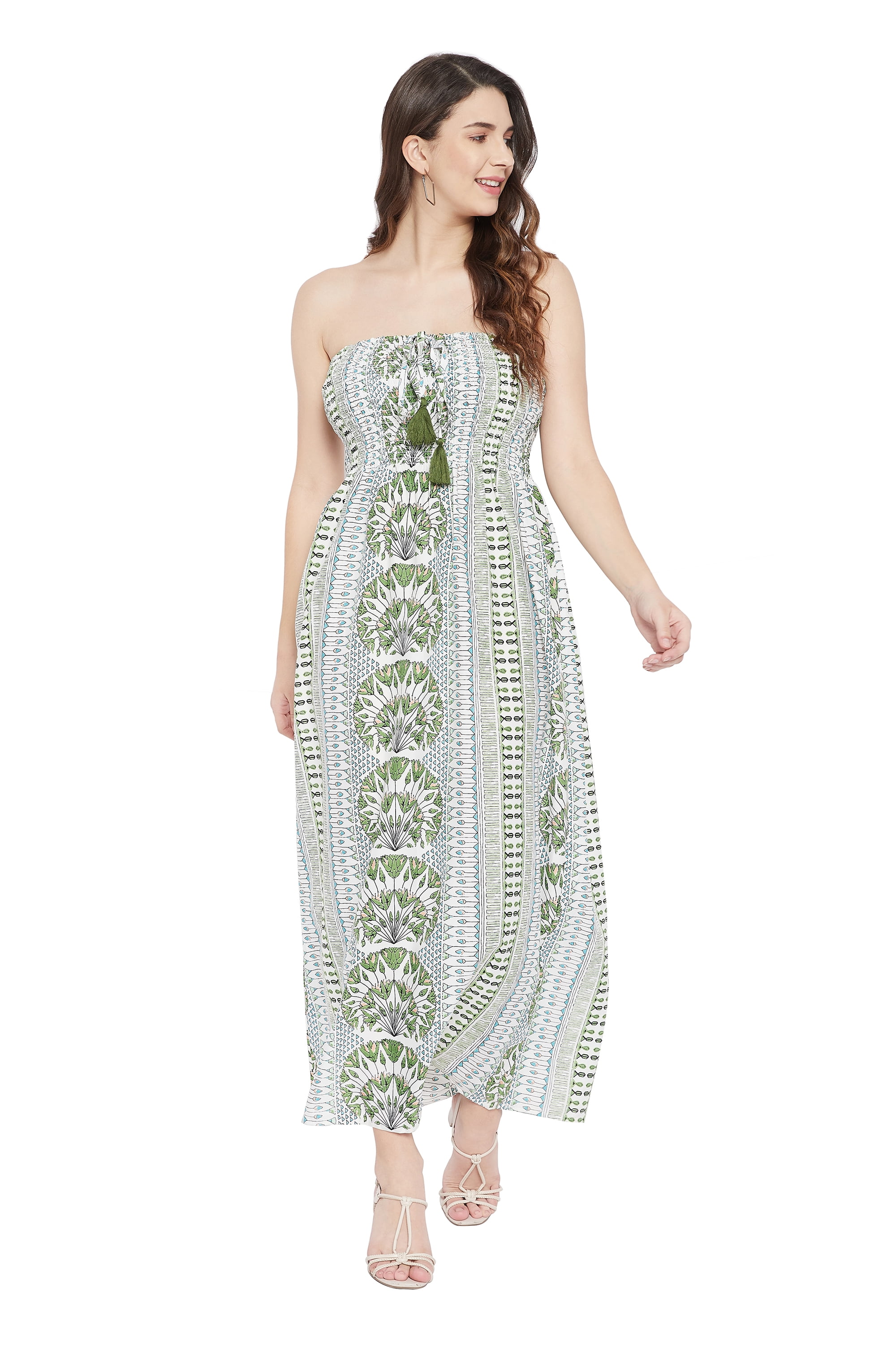 Oussum Women's Long Tube Dress Sleeveless Summer Maxi Plus Size Party ...
