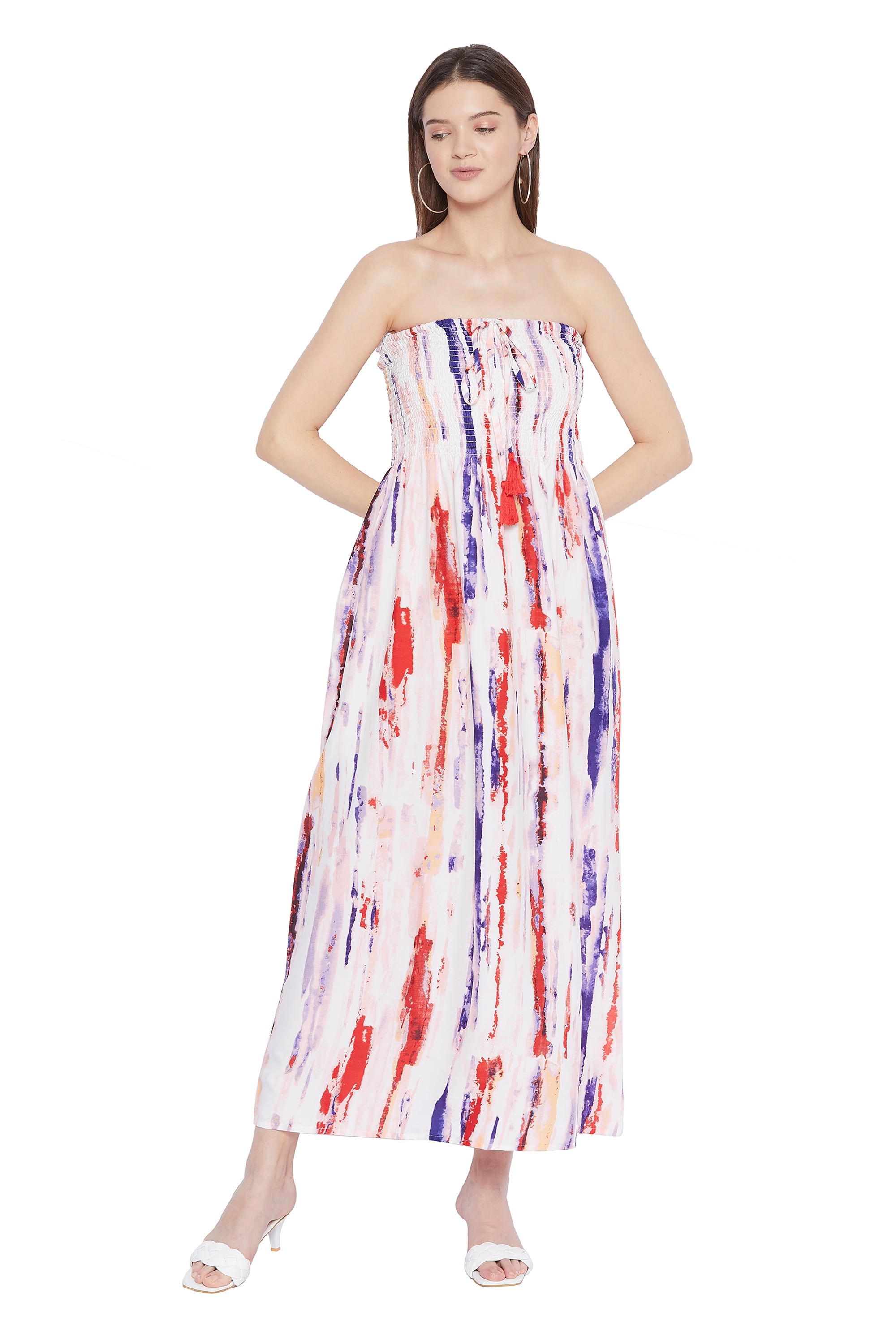 Oussum Women Long Tube Dress Sleeveless Summer Maxi Plus Size Dresses ...