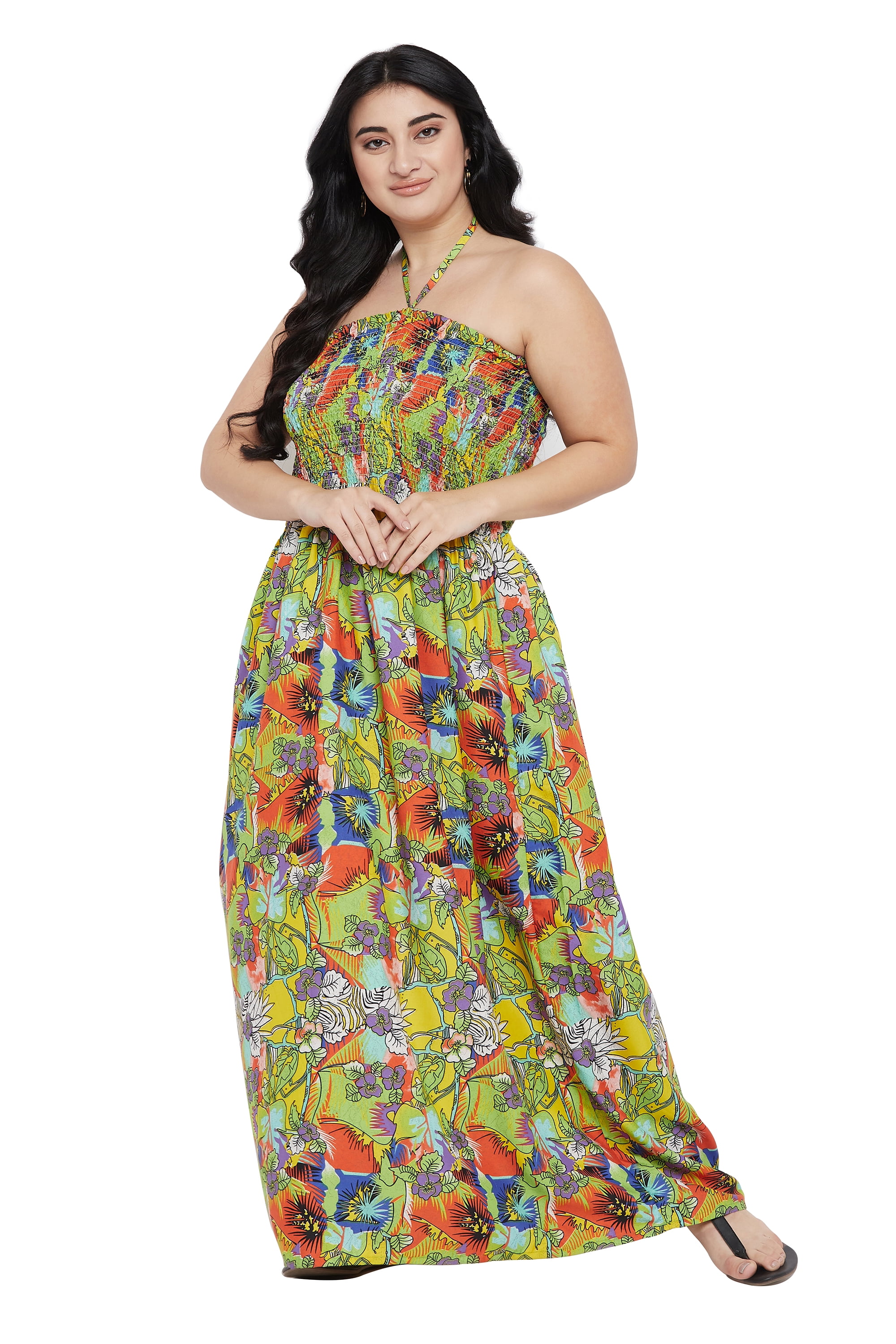 Oussum Women's Colorful Casual Long Tube Dress, Sleeveless Summer Maxi ...