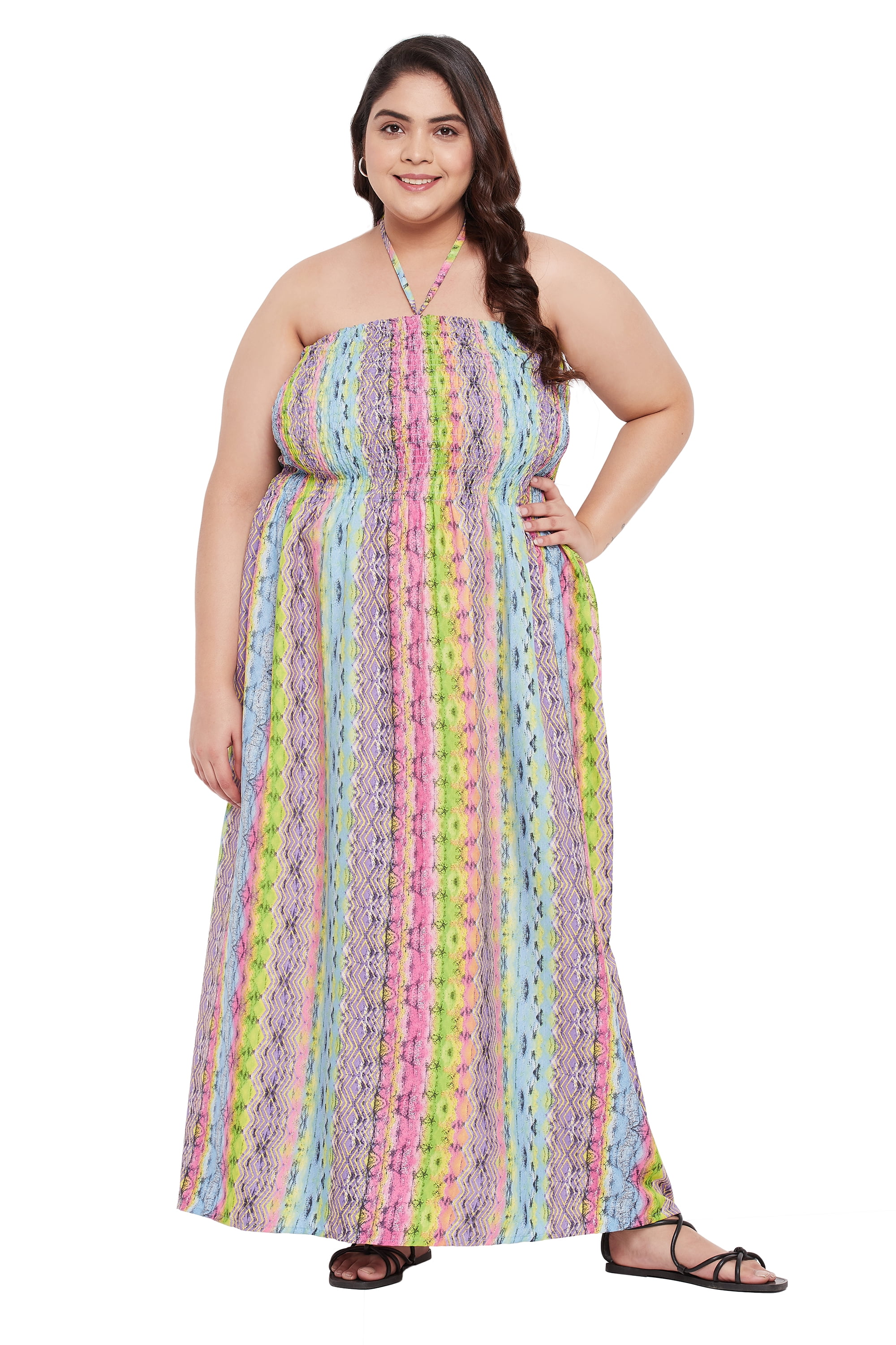 Oussum Women Long Tube Dress Sleeveless Summer Plus Size Dresses ...
