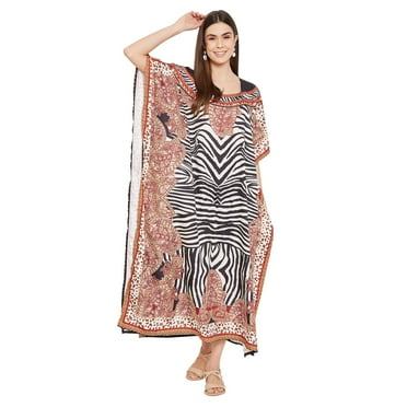 Oussum Women's Plus Size Kaftans Dresses Polyester Printed Long Caftan ...