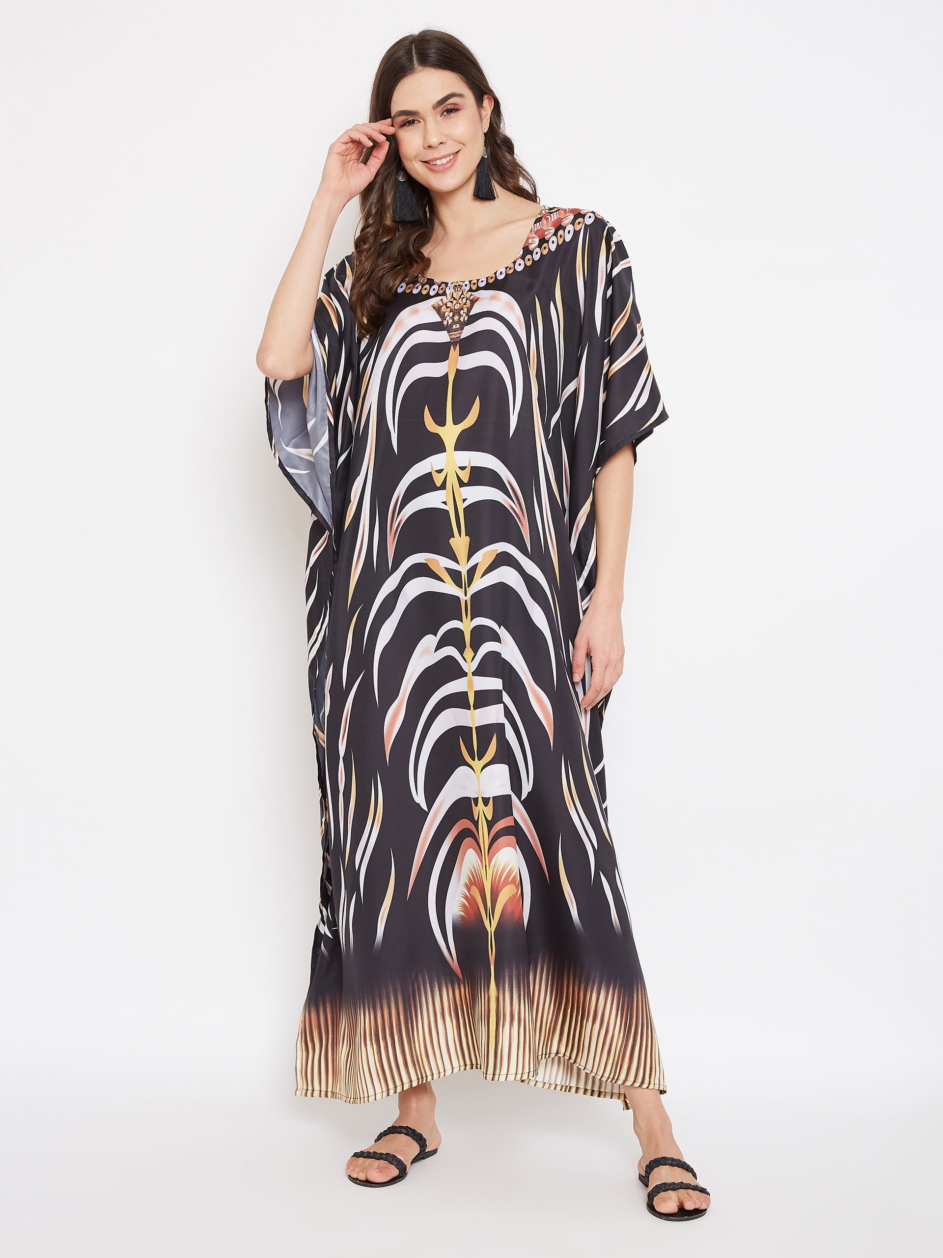 Oussum Women Plus Size Kaftan Dresses for Ladies Kimono Sleeve Caftan ...