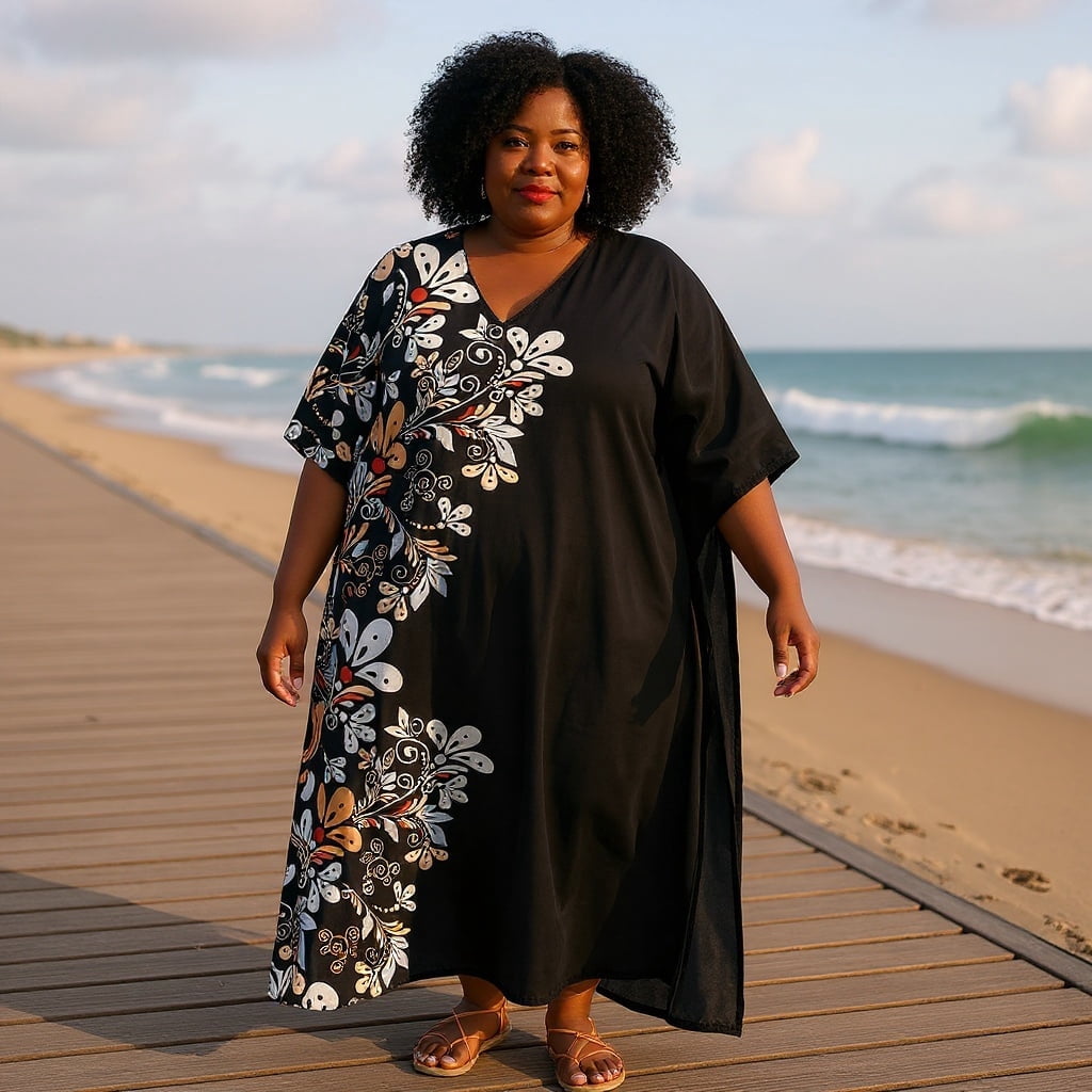 Oussum Women Plus Size Kaftan Dresses for Ladies Kimono Sleeve Caftan ...