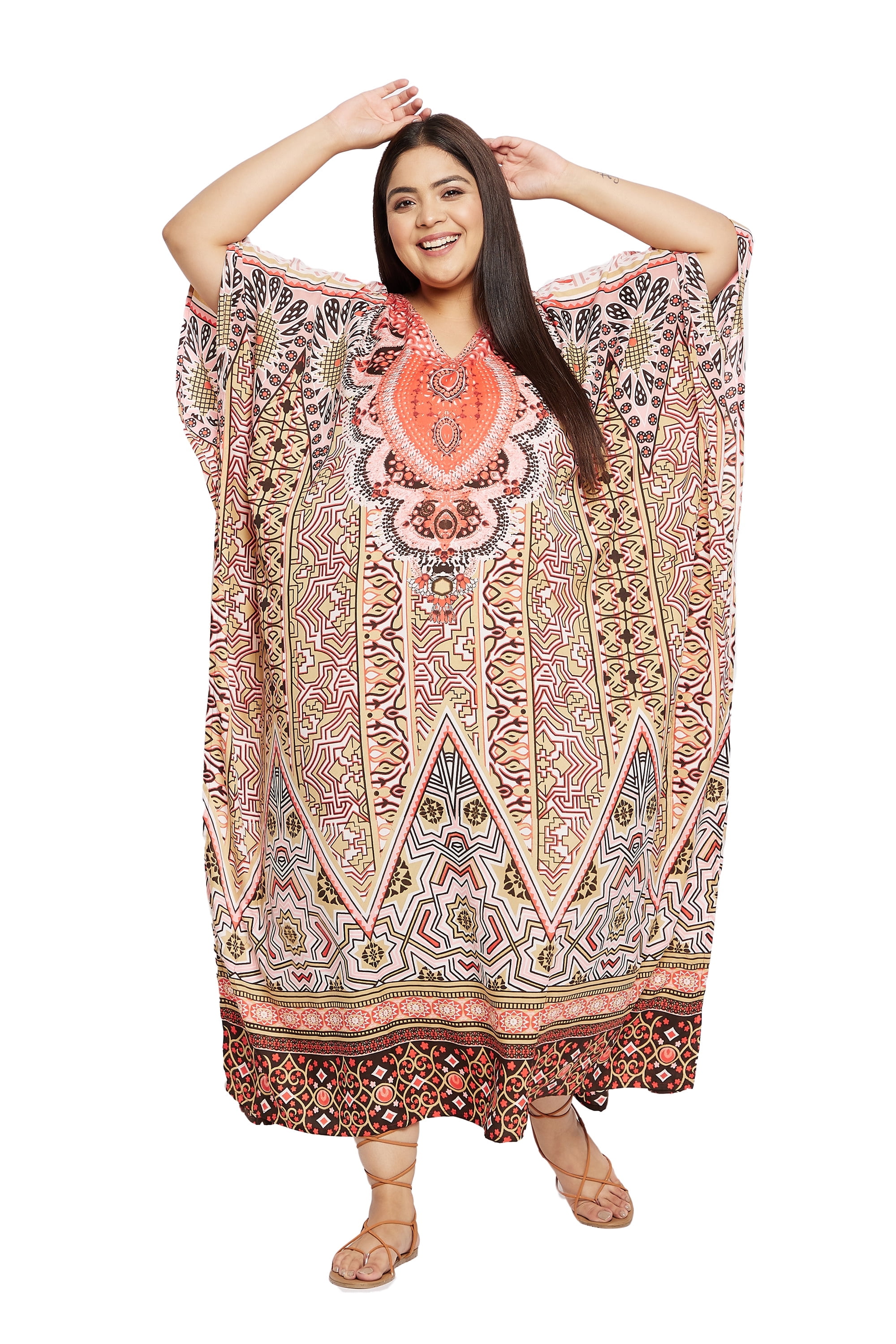 Oussum Women Plus Size Kaftans, Long Casual Maxi Caftan Dress, 100% ...