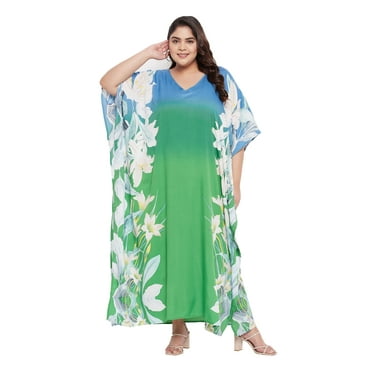 Women's Plus Size Polyester Kaftan Dresses for Women Casual Long ...
