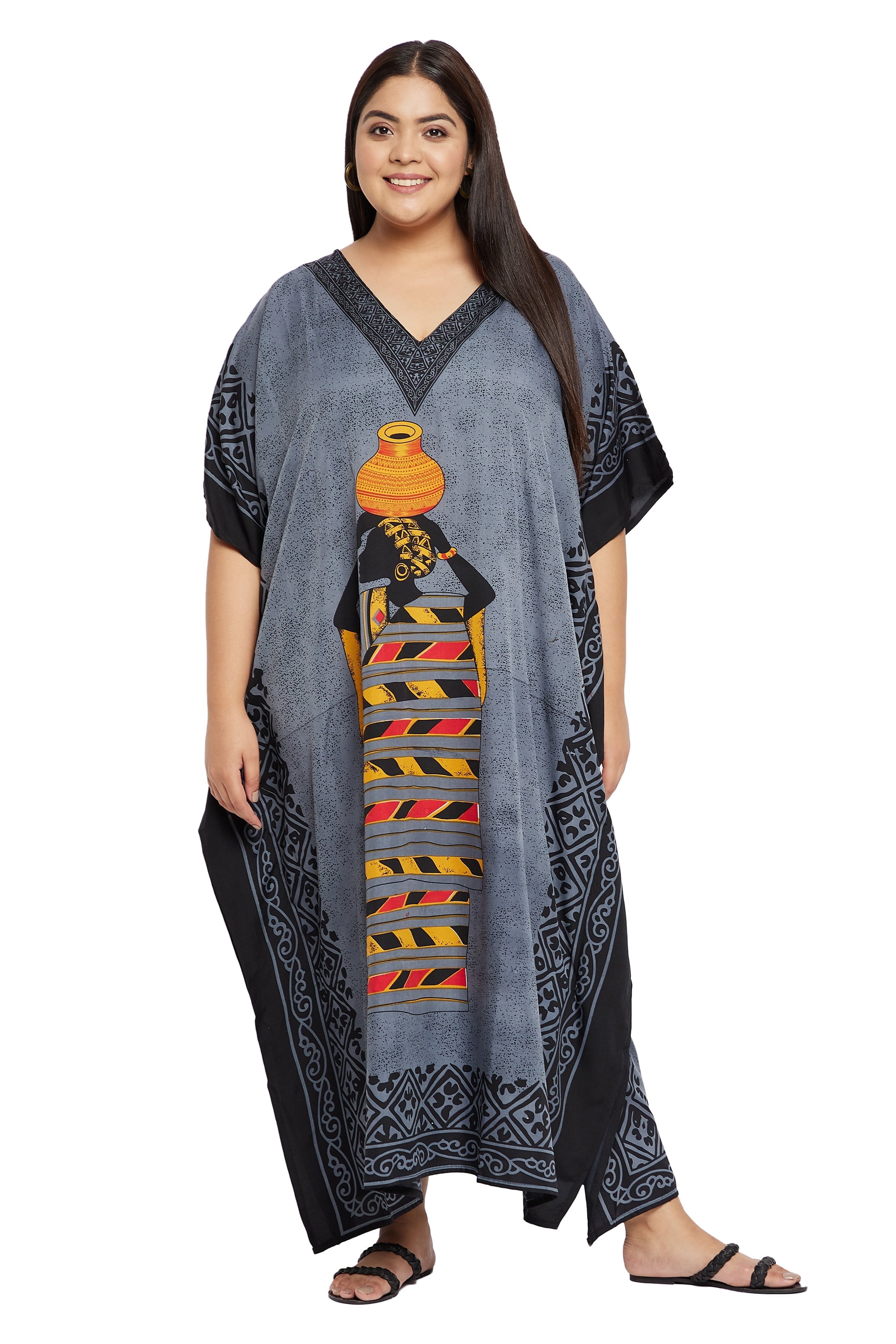 Oussum Women Plus Size Kaftans Polyester Long Maxi Caftan Gown Evening ...