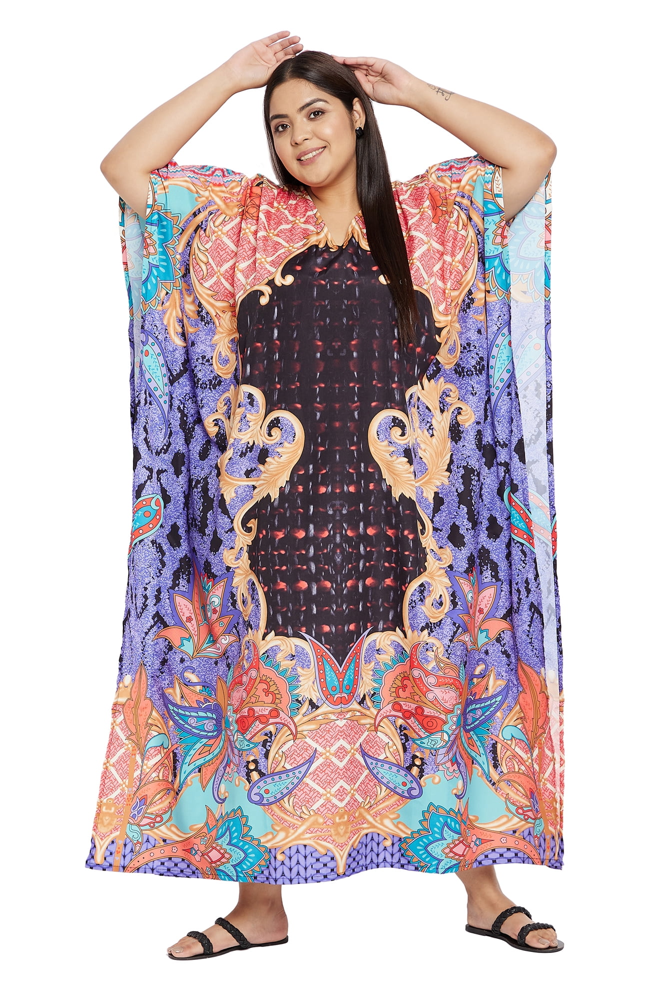 Oussum Women Plus Size Kaftans Polyester Long Maxi Caftan Gown Evening ...
