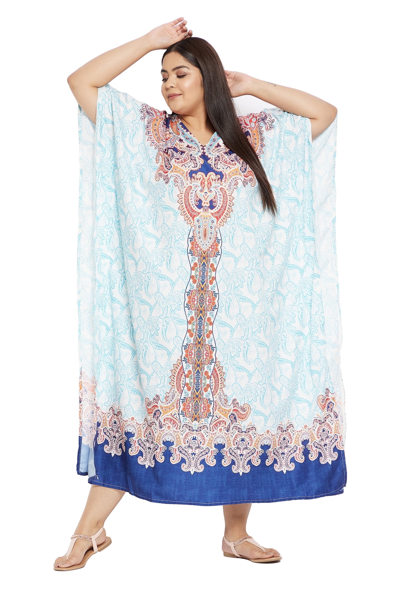 Oussum Women Plus Size Kaftans Polyester Long Maxi Caftan Gown Evening ...